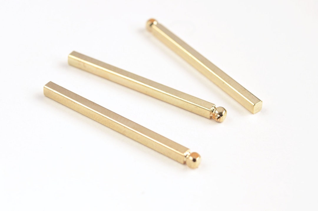 10 Gold Toned Bar Charm, Long Stick Pendant - 30 Mm X 2 Mm (190G) - Etsy