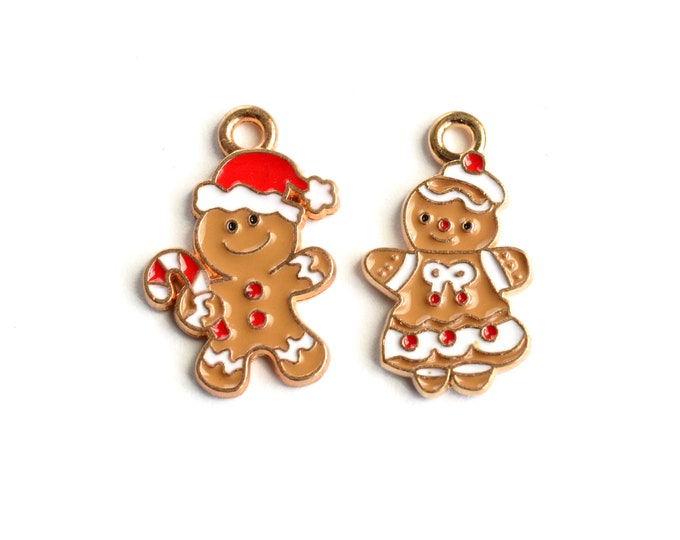 4 Gingerbread Cookie Charms, Ginger Bread Man and Woman, 2 Each 20x12 ...