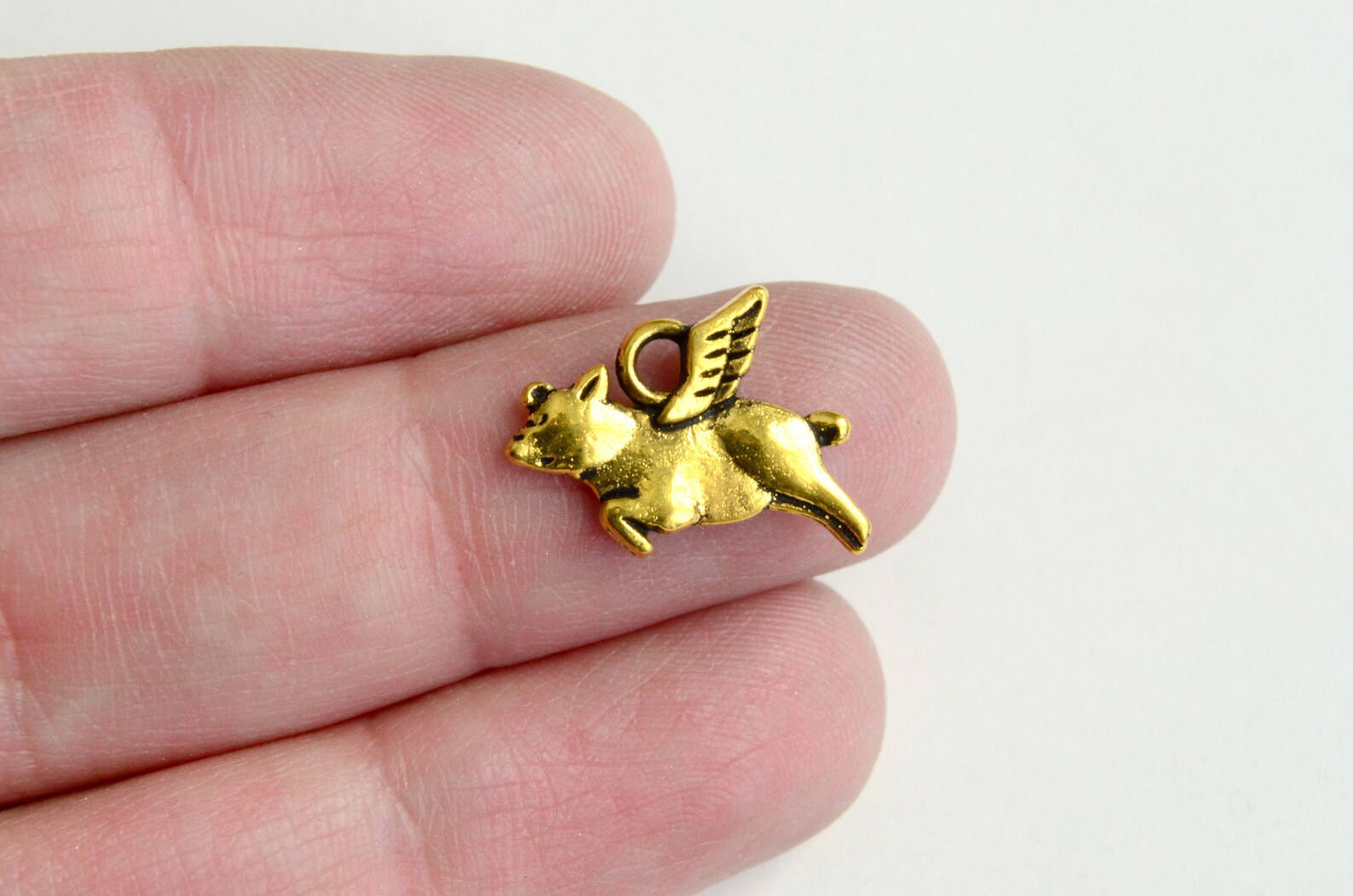 Flying Pig Charms Antique Gold Two Sided 15mm X 10mm 10 - Etsy