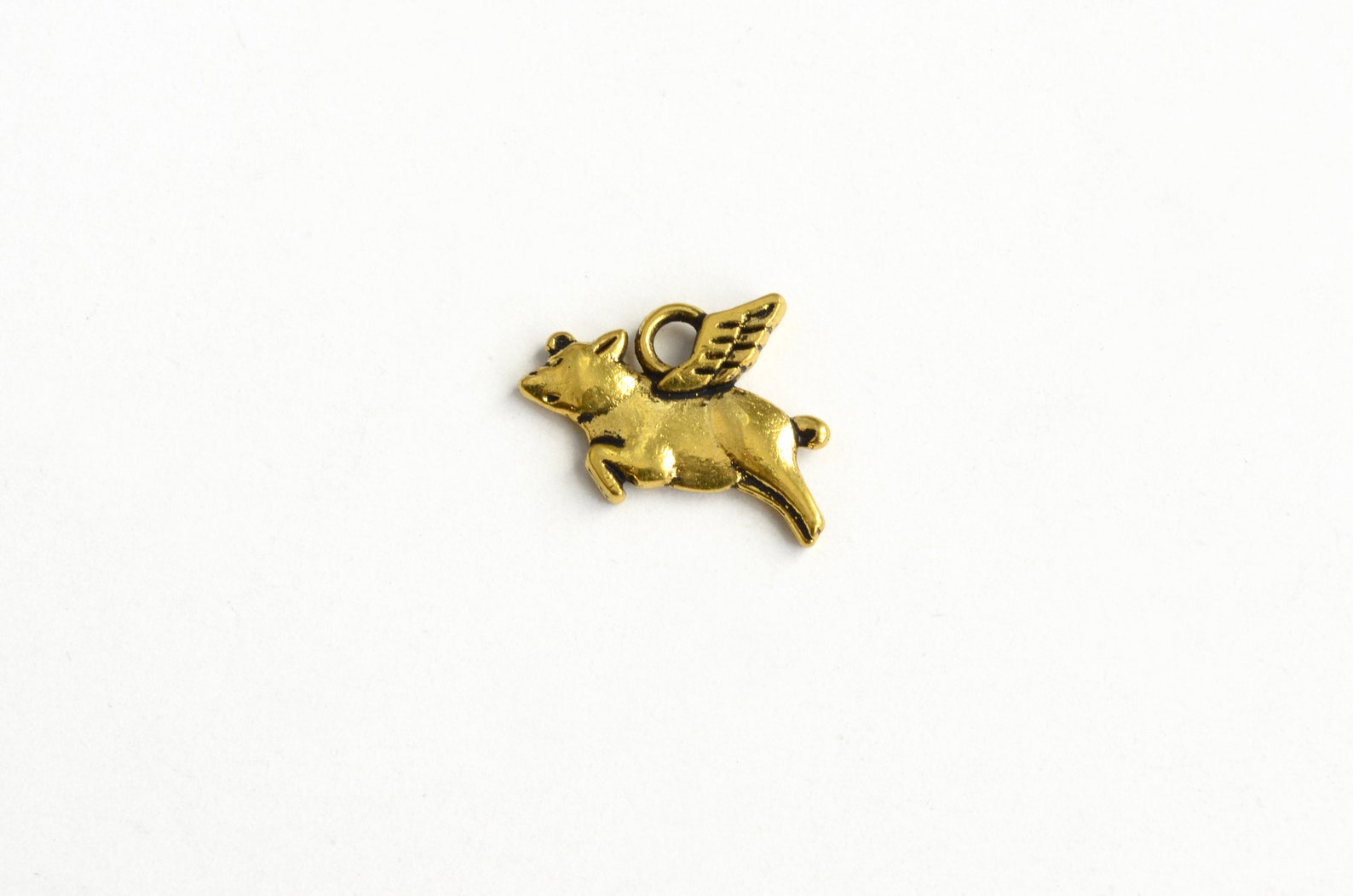 Flying Pig Charms Antique Gold Two Sided 15mm X 10mm 10 - Etsy