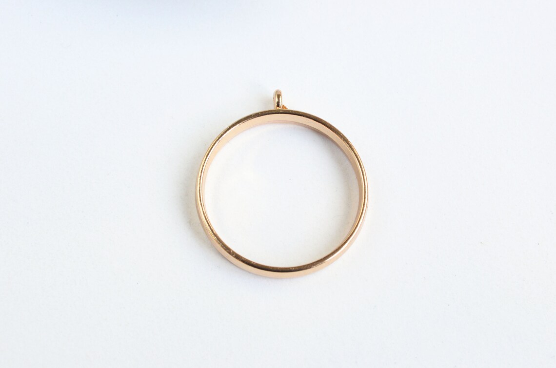 Round Open Bezel Pendant Shiny Gold Frame Pendant 33mm X - Etsy