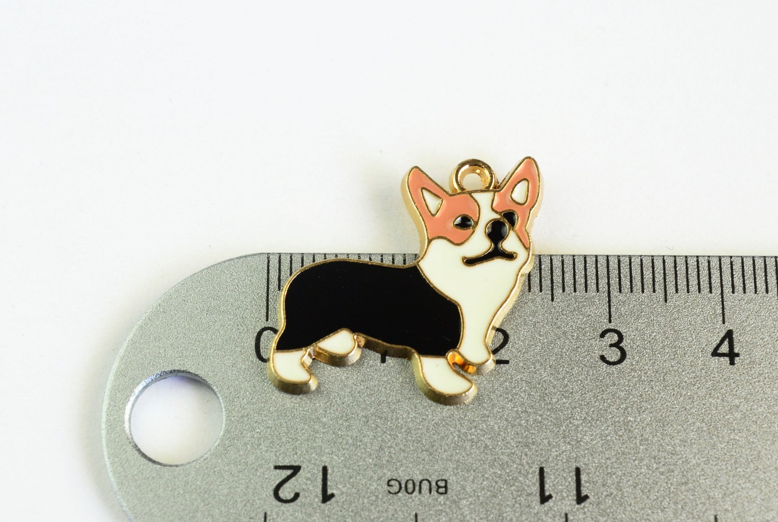 Dog Charms Enamel Corgi Pendants Gold Tone Tri-color 24mm X | Etsy