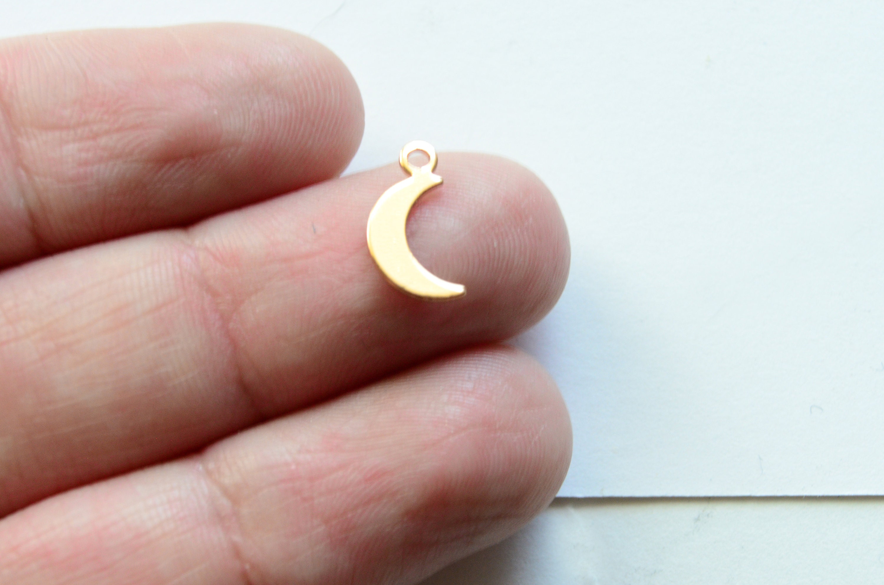 Tiny Gold Moon Charm Gold Charm Pendant 12mm 6 Pieces - Etsy