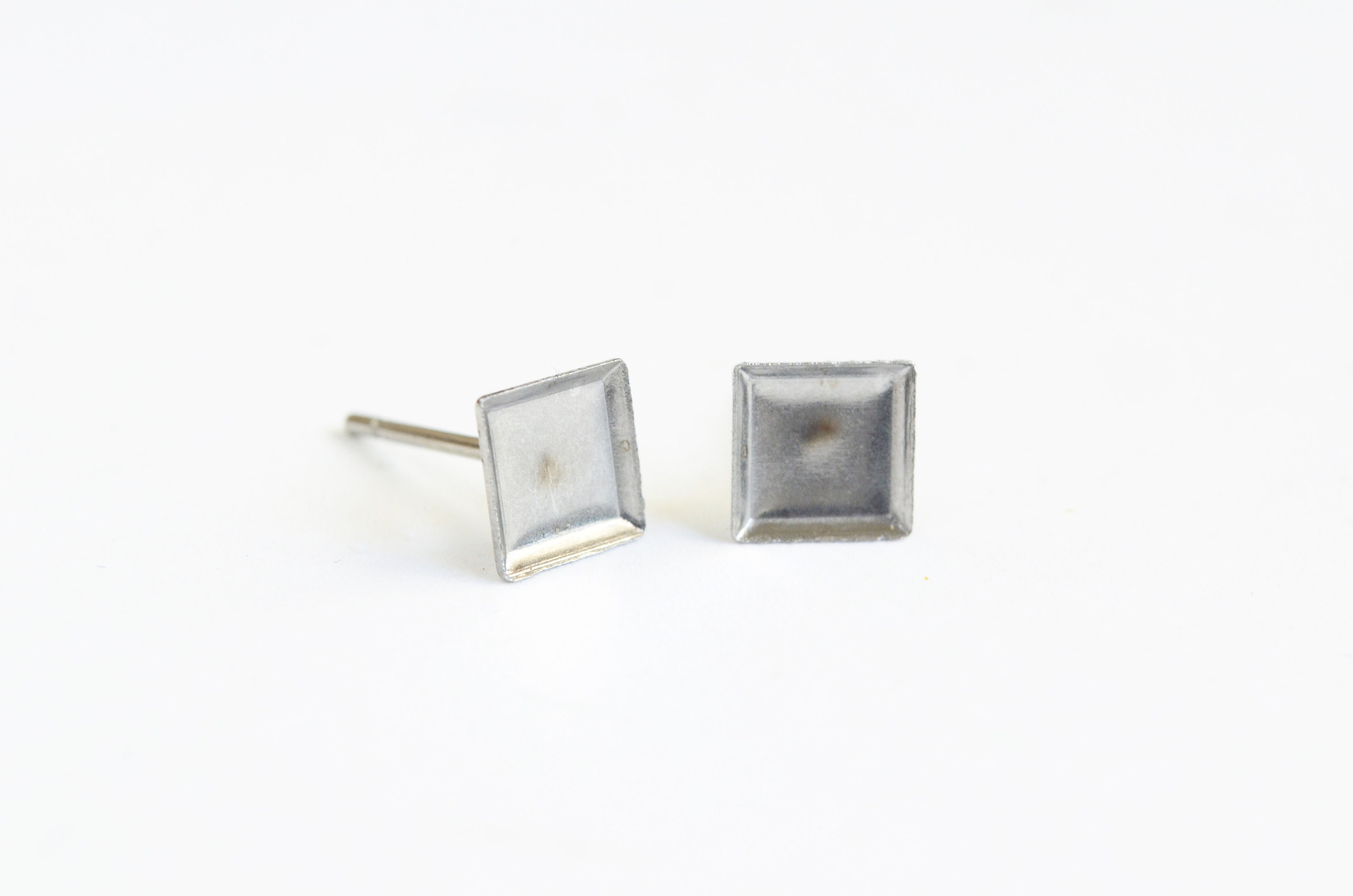 Square Earring Bezels Stainless Steel Earring Blanks 6mm - Etsy UK