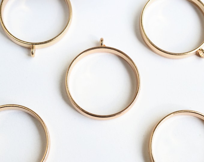 Round Open Bezel Pendant Shiny Gold Frame Pendant 33mm X - Etsy