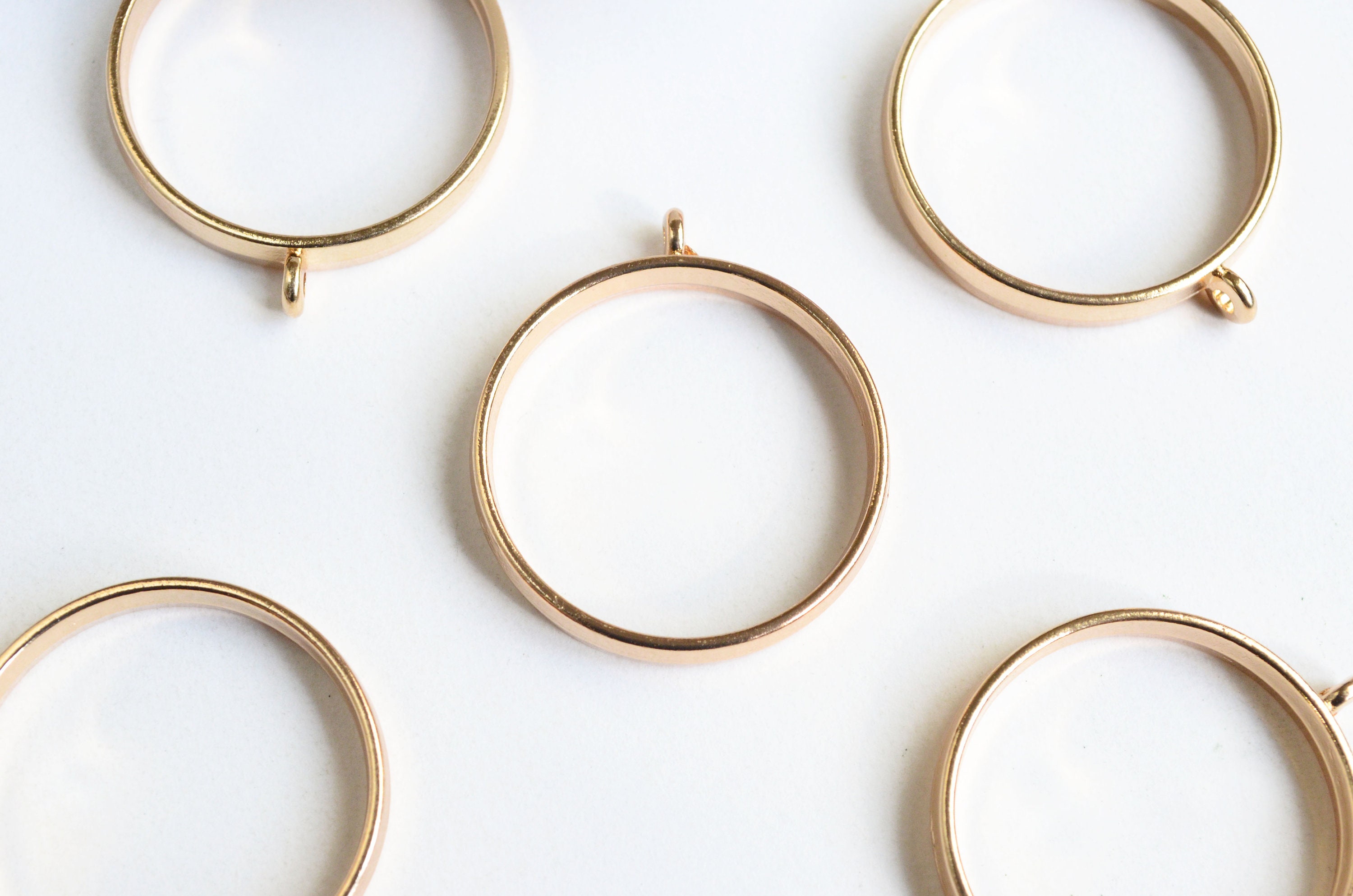 Round Open Bezel Pendant, Shiny Gold Frame Pendant, 33mm X 29mm - 4 ...