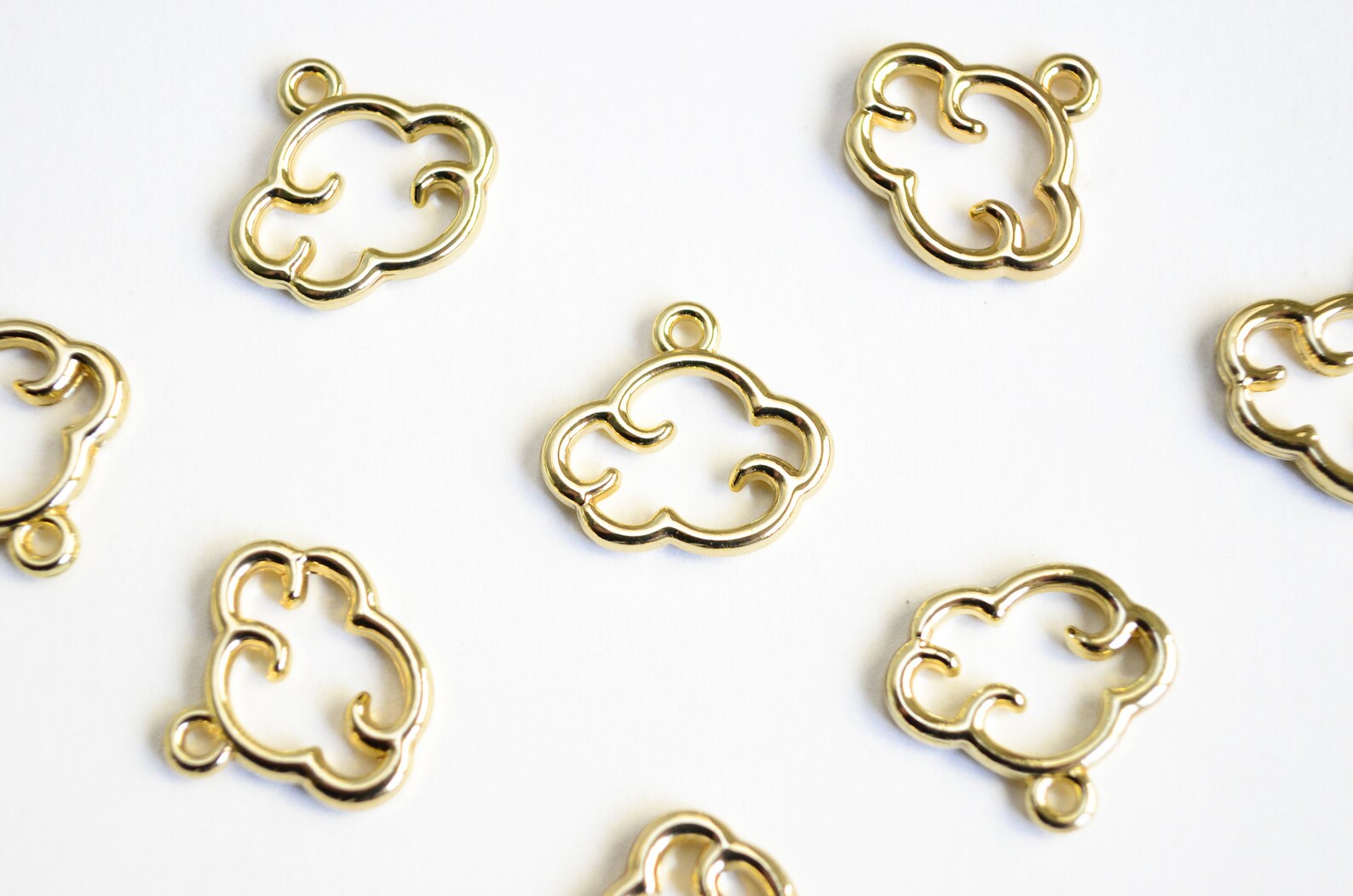 Cloud Charms Gold Toned Metal Outline Charm 13mm X 14mm 10 - Etsy