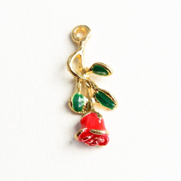 Red Rose Charm - Etsy