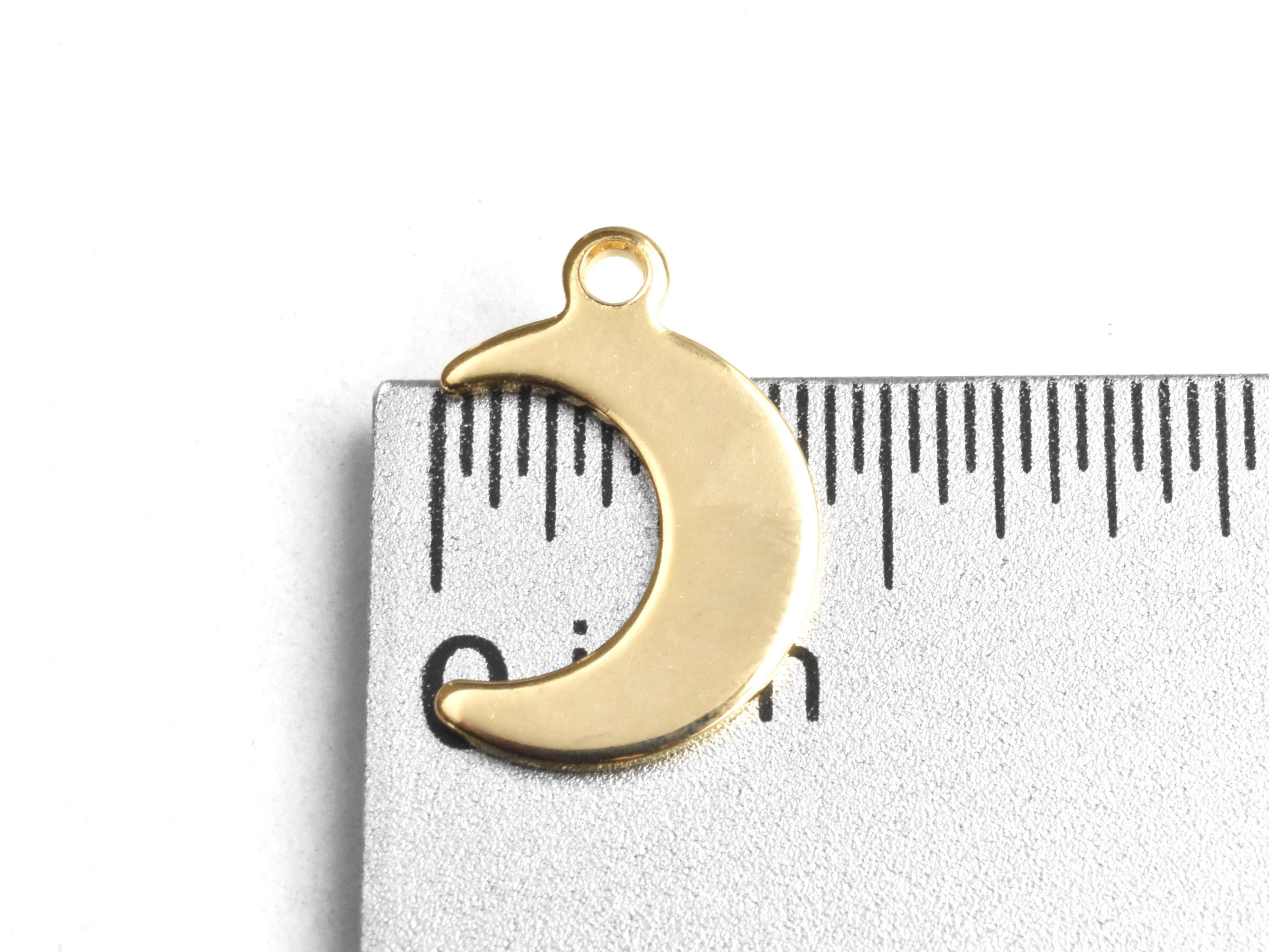 Gold Moon Charms, Crescent Moon Stainless Steel Plated, 16mm X 11mm - 5 ...