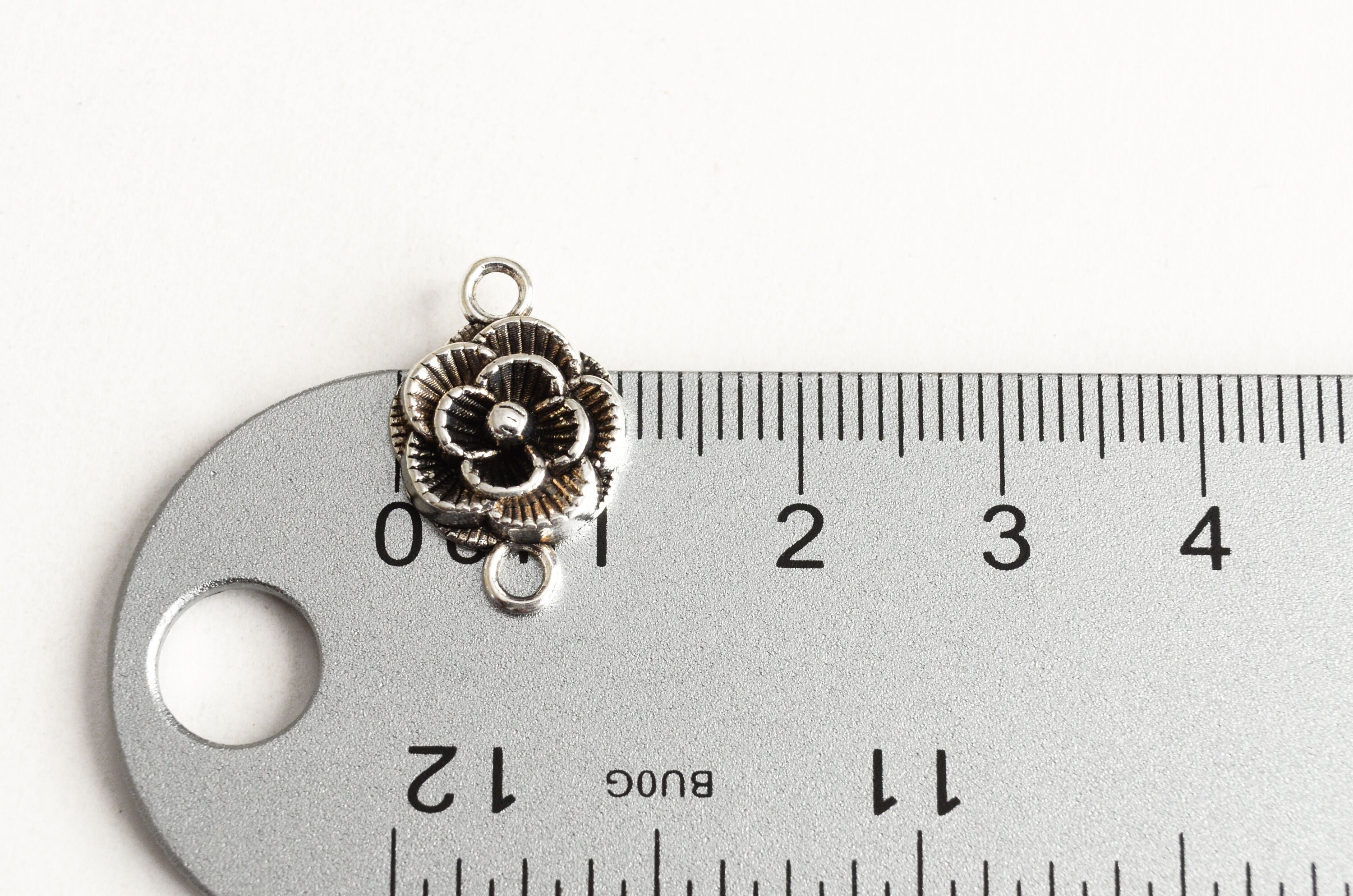 Rose Connector Charm Antique Silver Tone Flower Link Pendant - Etsy UK