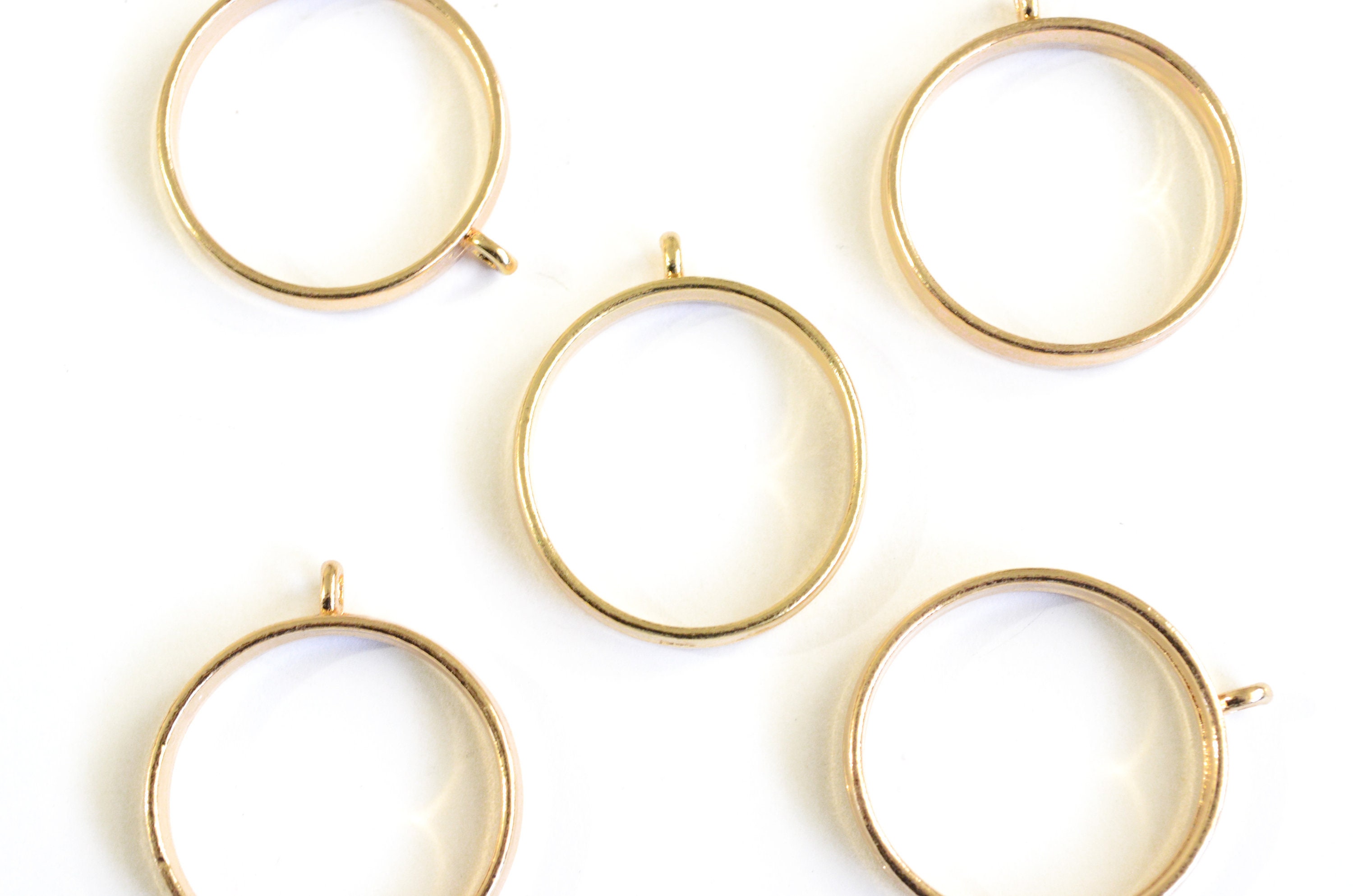 Round Open Bezel Pendant Shiny Gold Frame Pendant 33mm x | Etsy