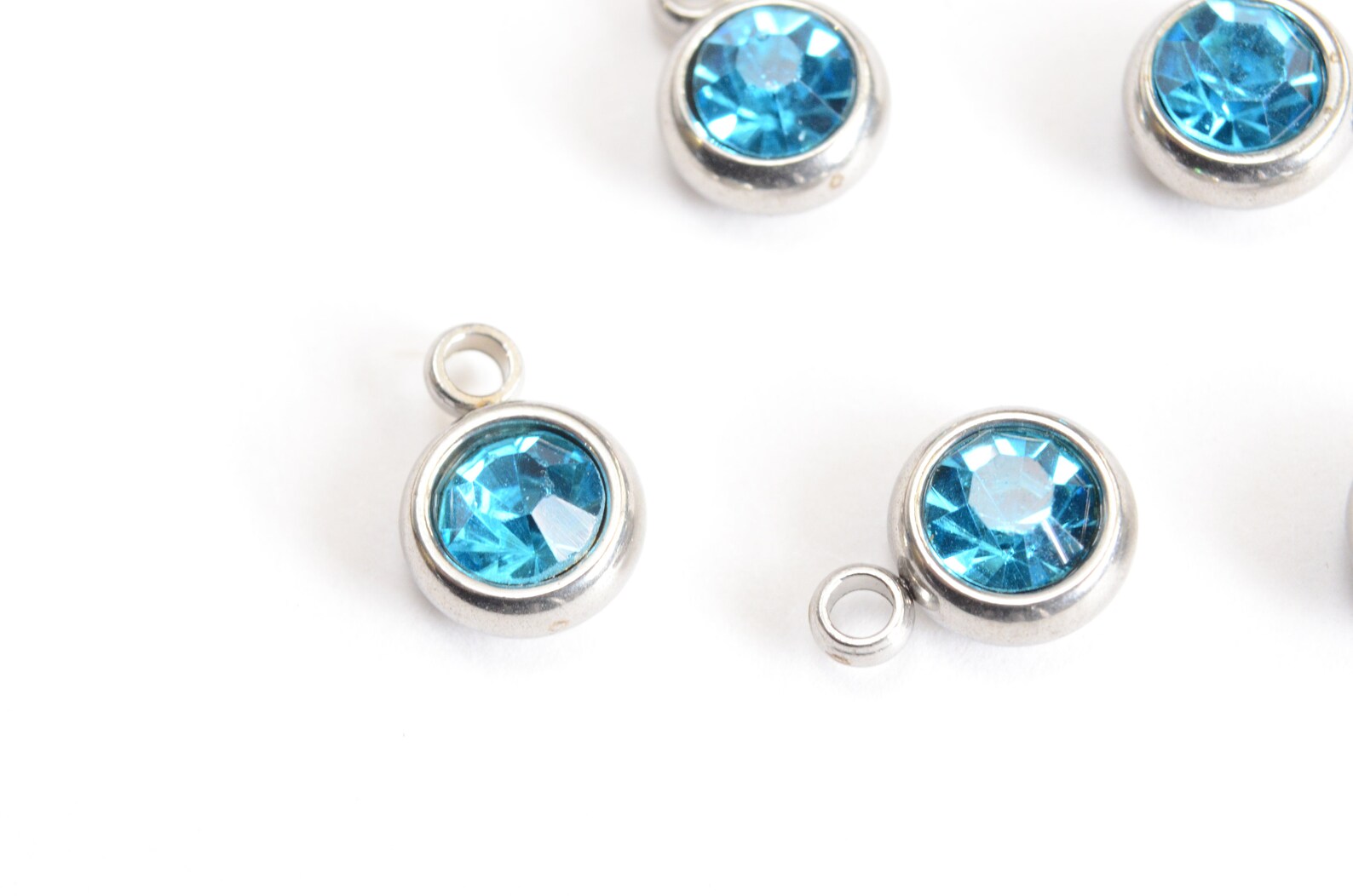 March Birthstone Charms Aquamarine Crystal Stainless Steel 8mm - Etsy