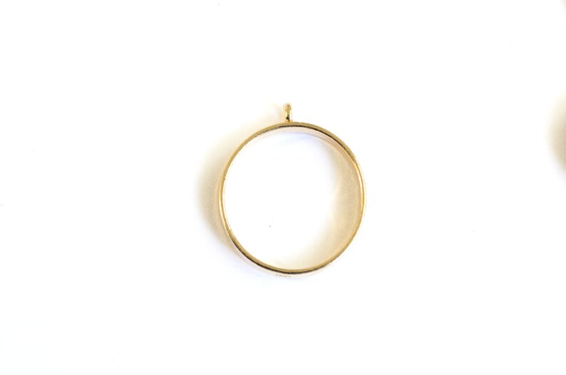 Round Open Bezel Pendant Shiny Gold Frame Pendant 33mm x | Etsy