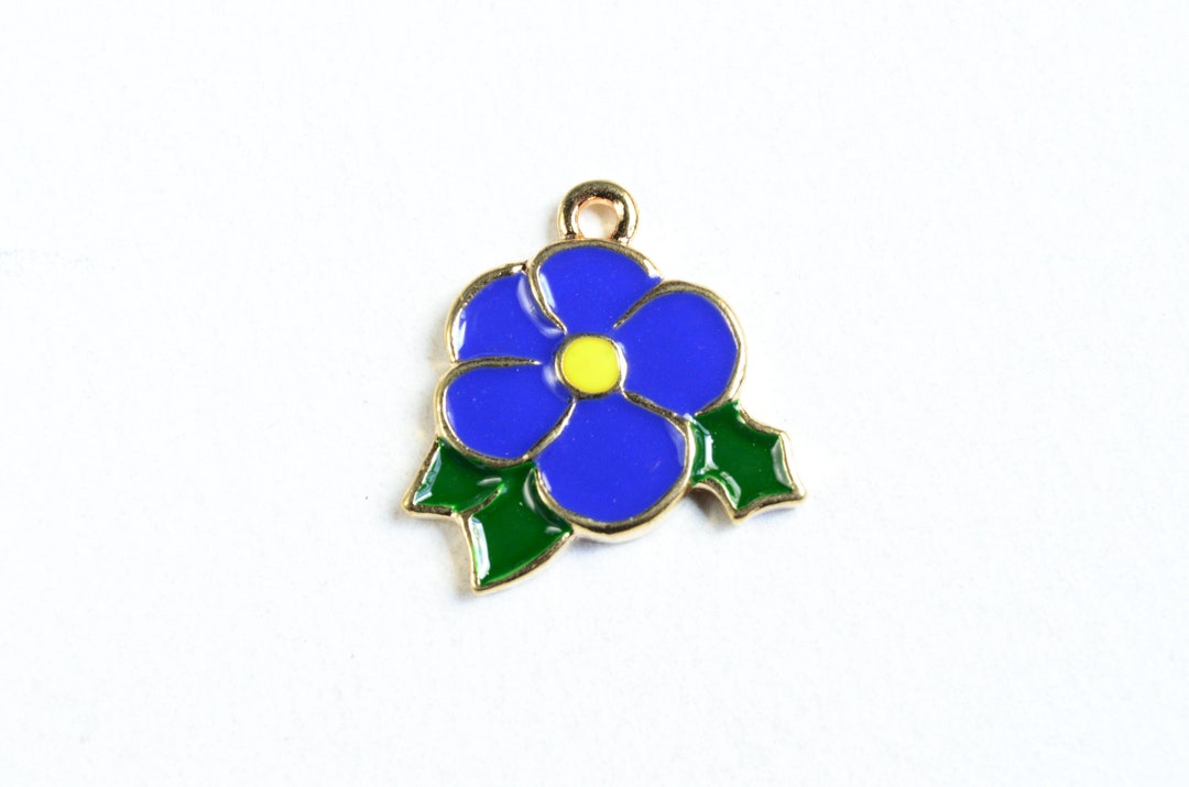 4 Flower Charms, Enamel African Violet Pendants, 18x19mm (1763) - Etsy