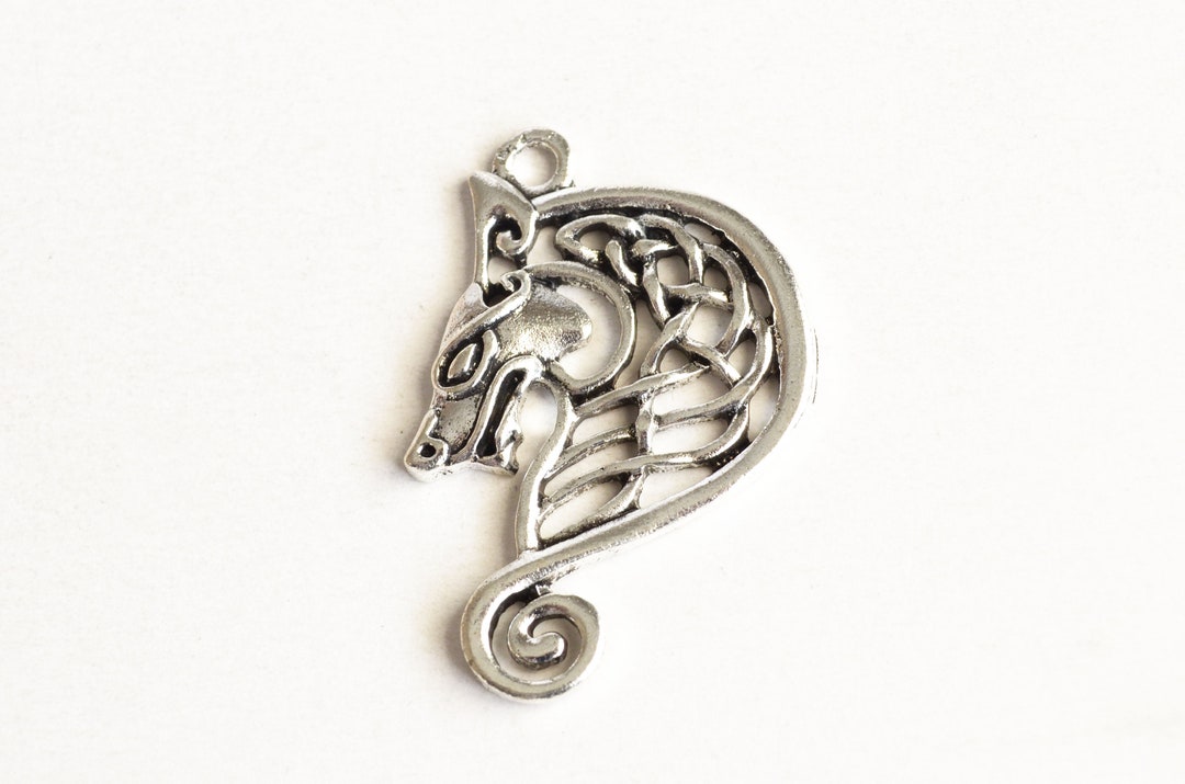 Wolf Pendant, Viking Fenrir Charm, Silver Tone, 35mm X 22mm - 2 Pieces ...