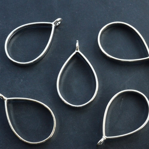 Cat Pendant Shiny Silver Open Back Bezel Charm Large 26mm X - Etsy