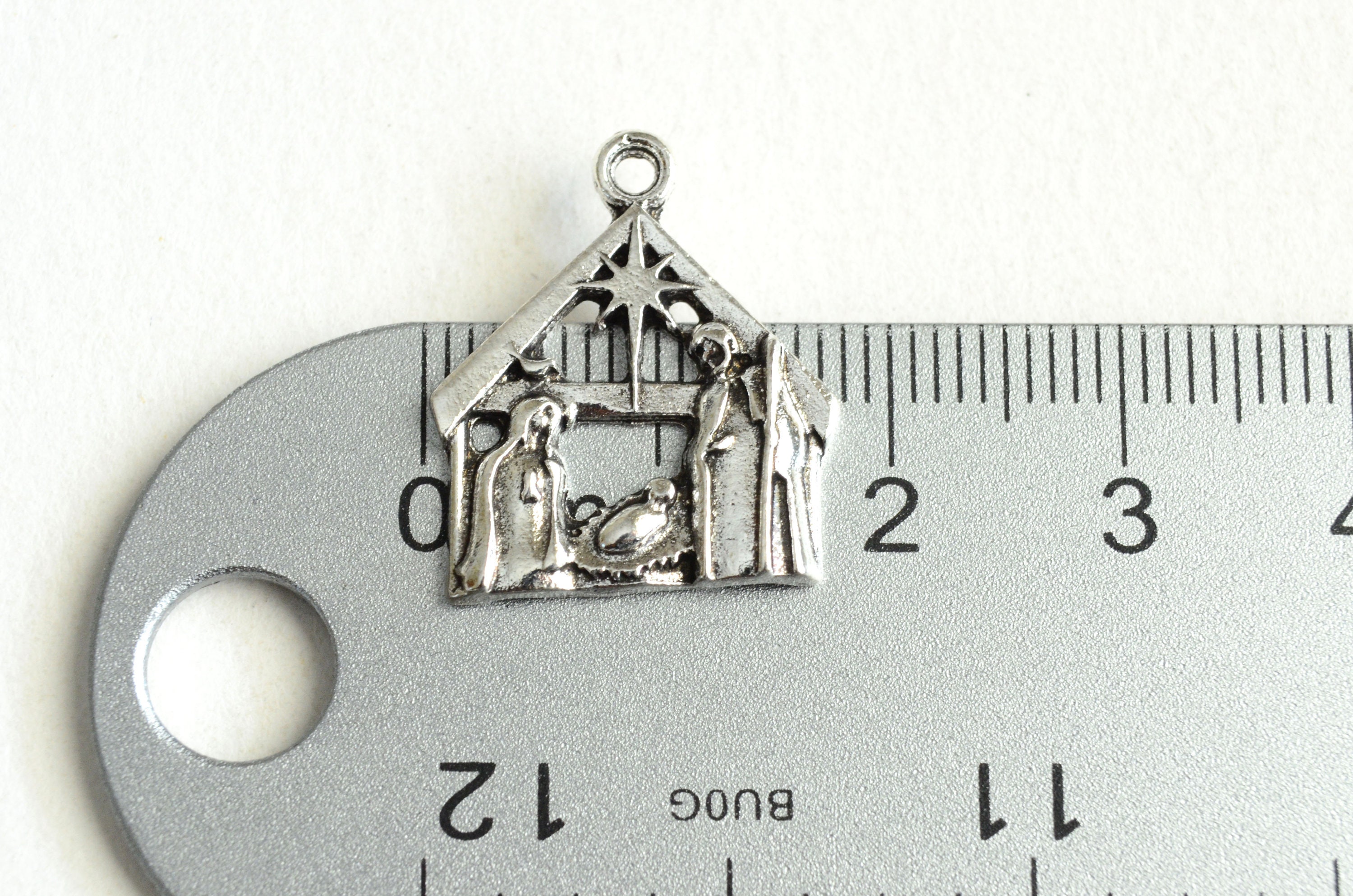 Nativity Charm, Silver Tone Christmas Pendants, 20mm X 17mm - 5 or 25 ...