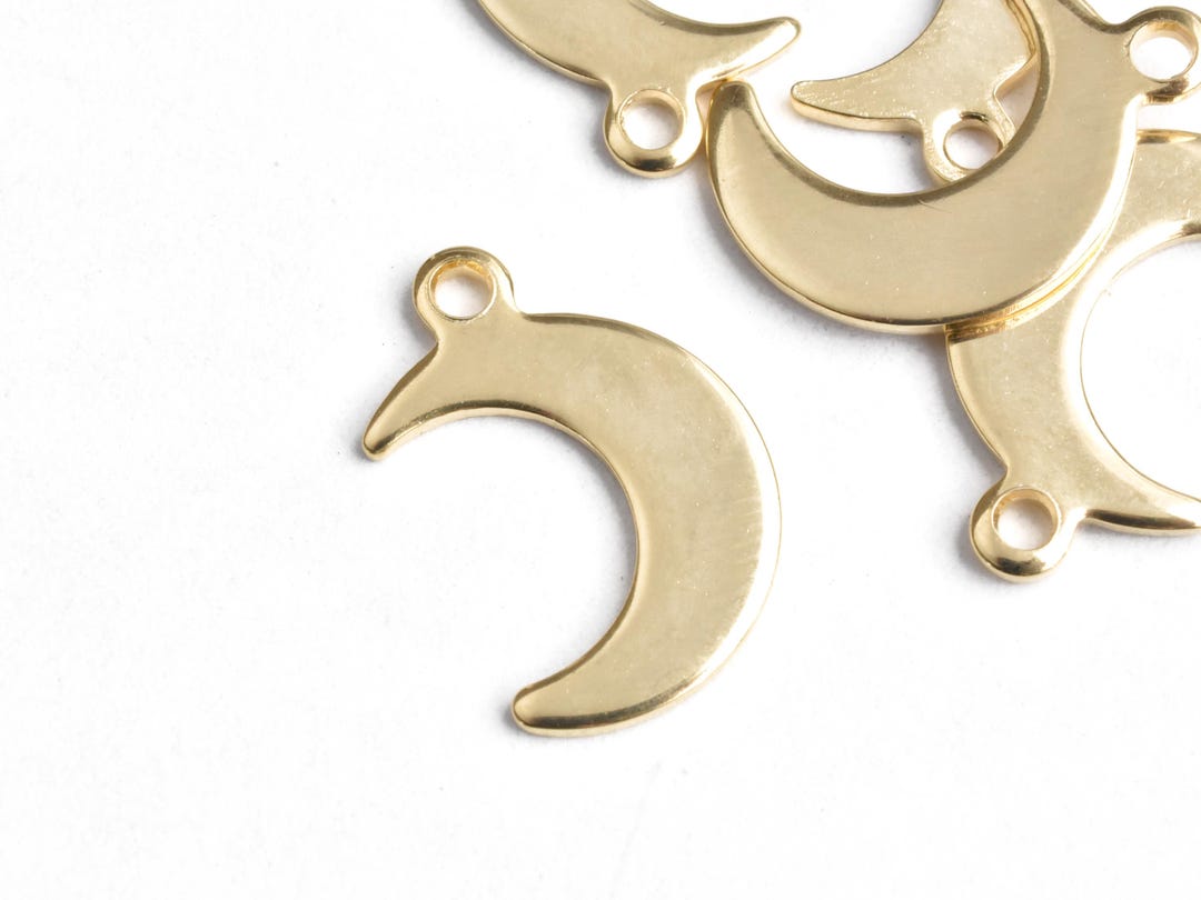 Gold Moon Charms, Crescent Moon Stainless Steel Plated, 16mm X 11mm - 5 ...