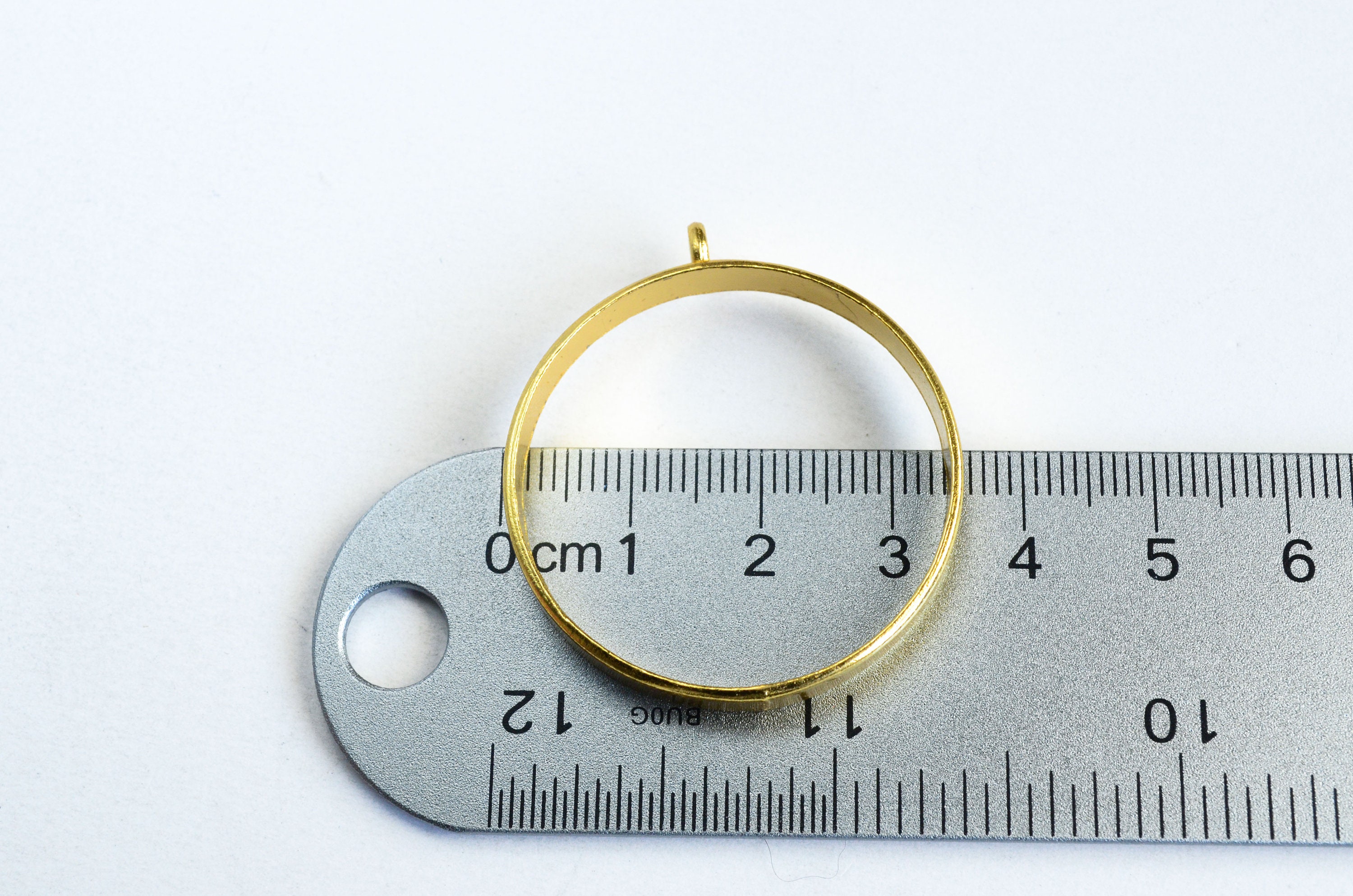 Round Open Bezel Pendant Gold Tone Frame Pendant 35mm 4 - Etsy