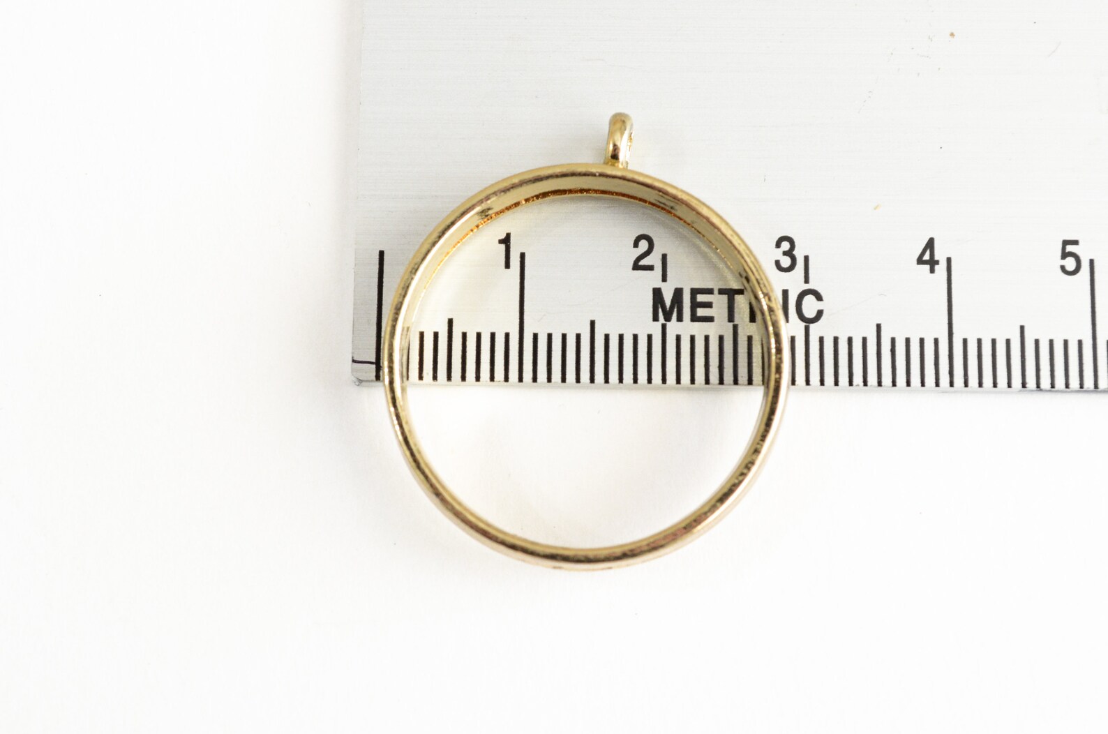 Round Open Bezel Pendant, Shiny Gold Frame Pendant, 33mm X 29mm - 4 ...