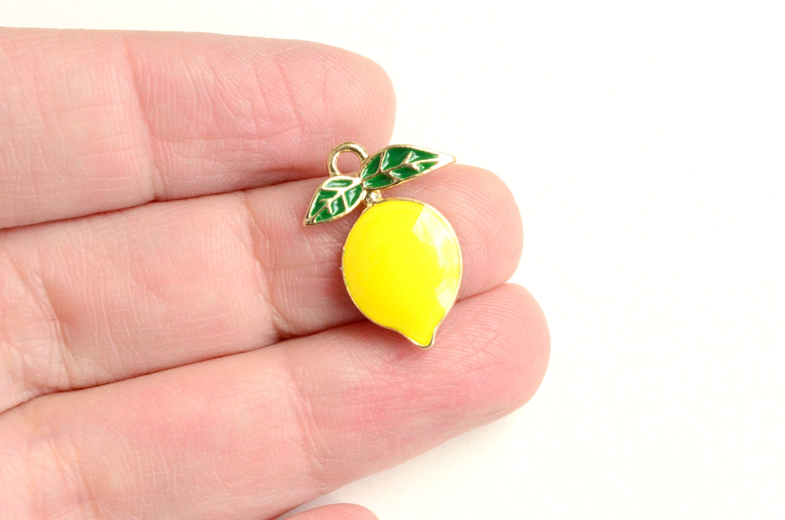 Lemon Charms Enamel Gold Toned 20mm X 15mm 4 Pieces | Etsy