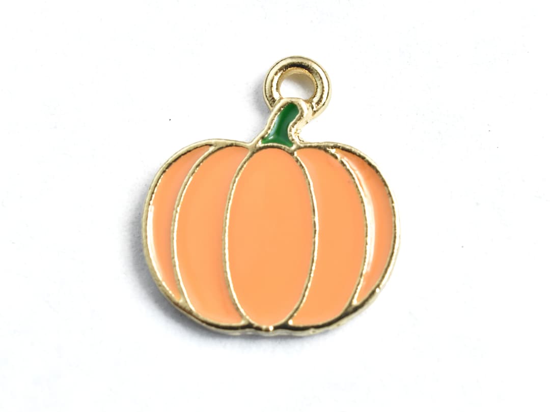 Pumpkin Charms, Light Gold Toned Enamel, 19mm X 16mm 4 Pieces 868 - Etsy