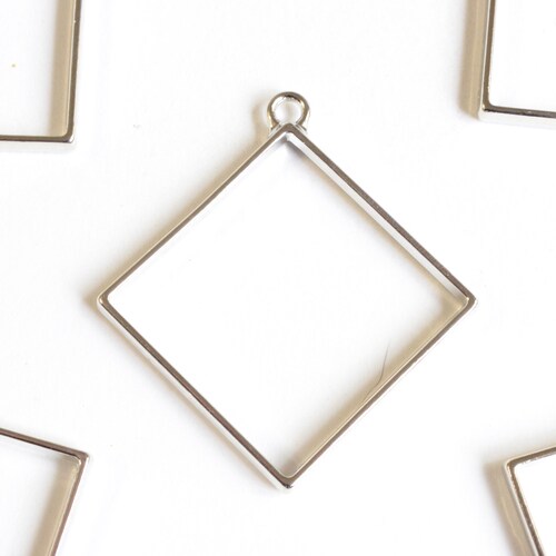 Silver Moon Charms Shiny Open Back Bezel Pendants 4 Pieces | Etsy