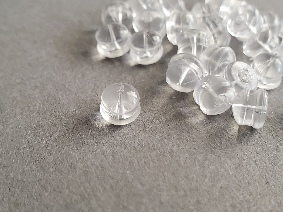 Soft Plastic Earring Backs, Hypoallergenic Earnuts, 5mm X 4mm 40 Pieces ...