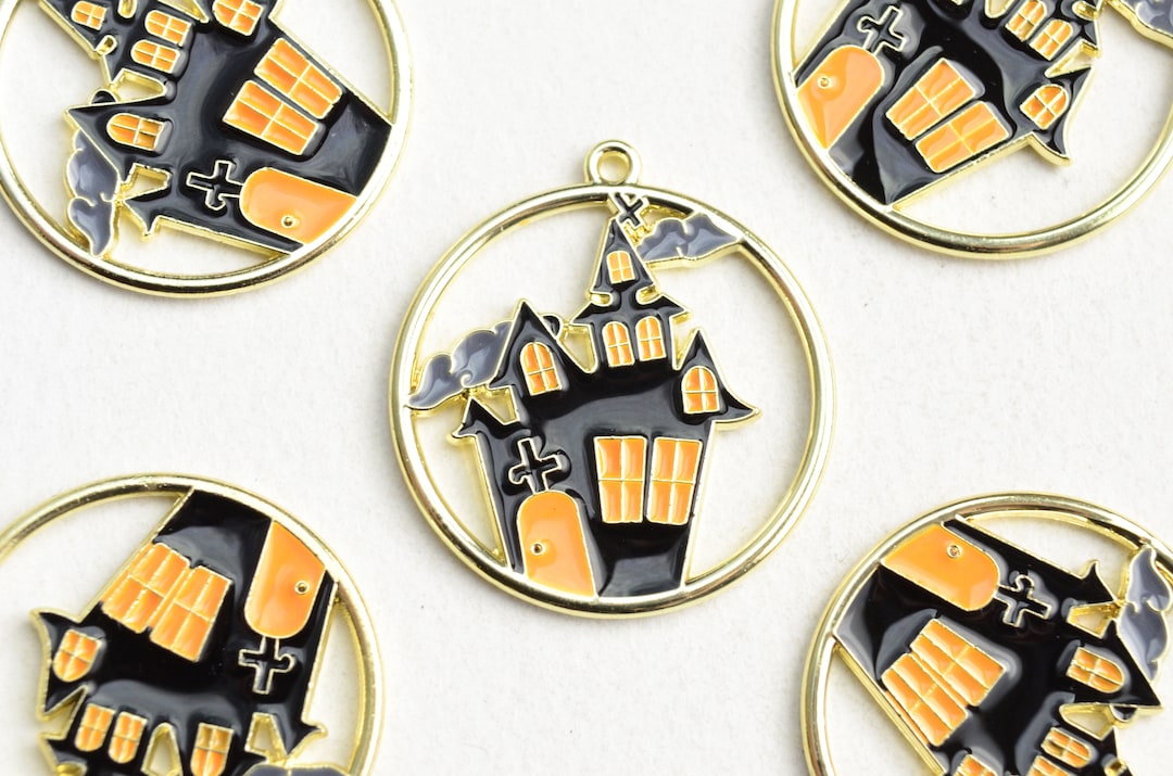 Haunted House Charm, Gold Tone, 24mm X 22mm (1726) - Etsy