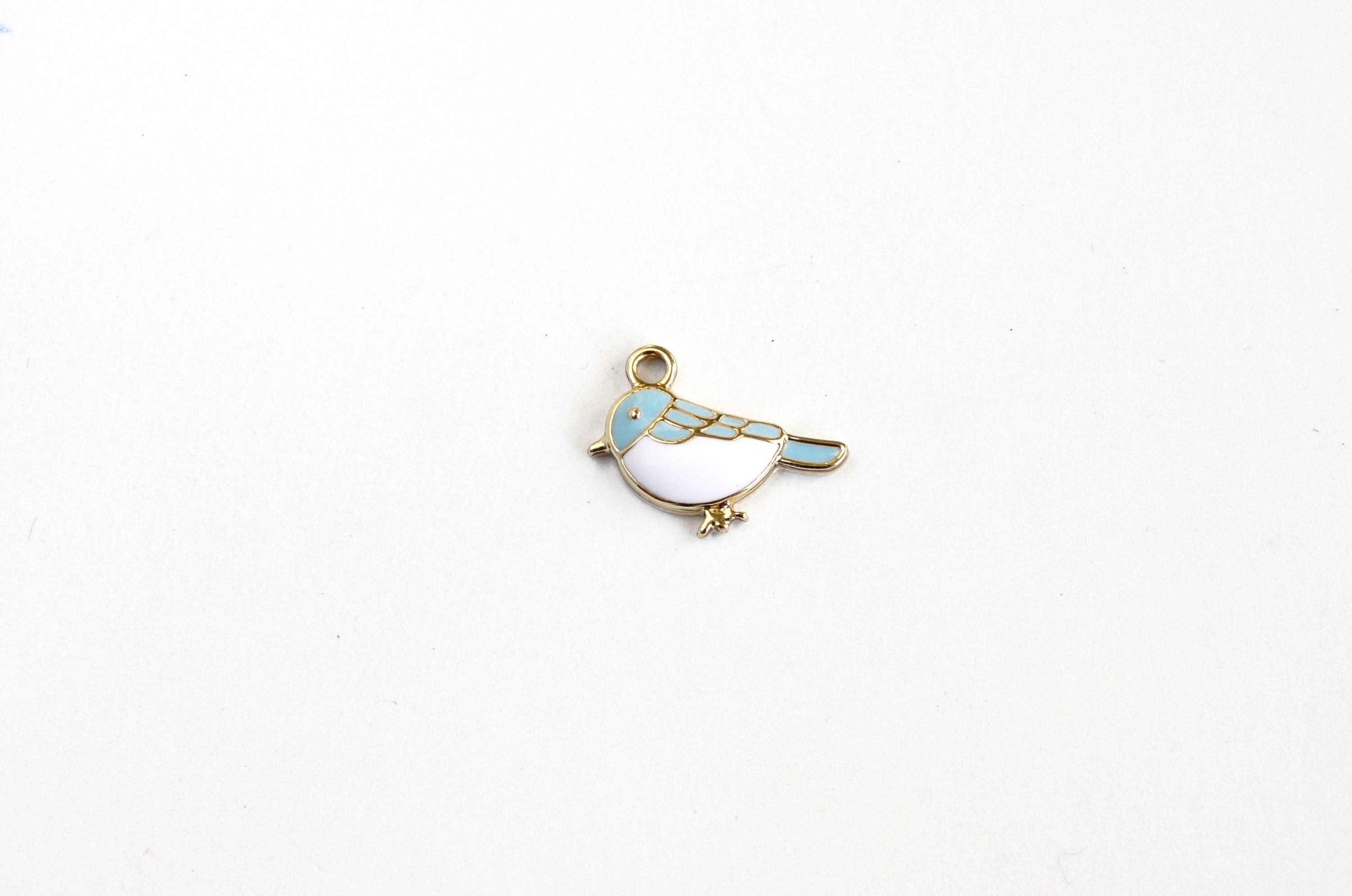 Blue Bird Charm Enamel Gold Toned 19mm X 15mm 5 Pieces | Etsy