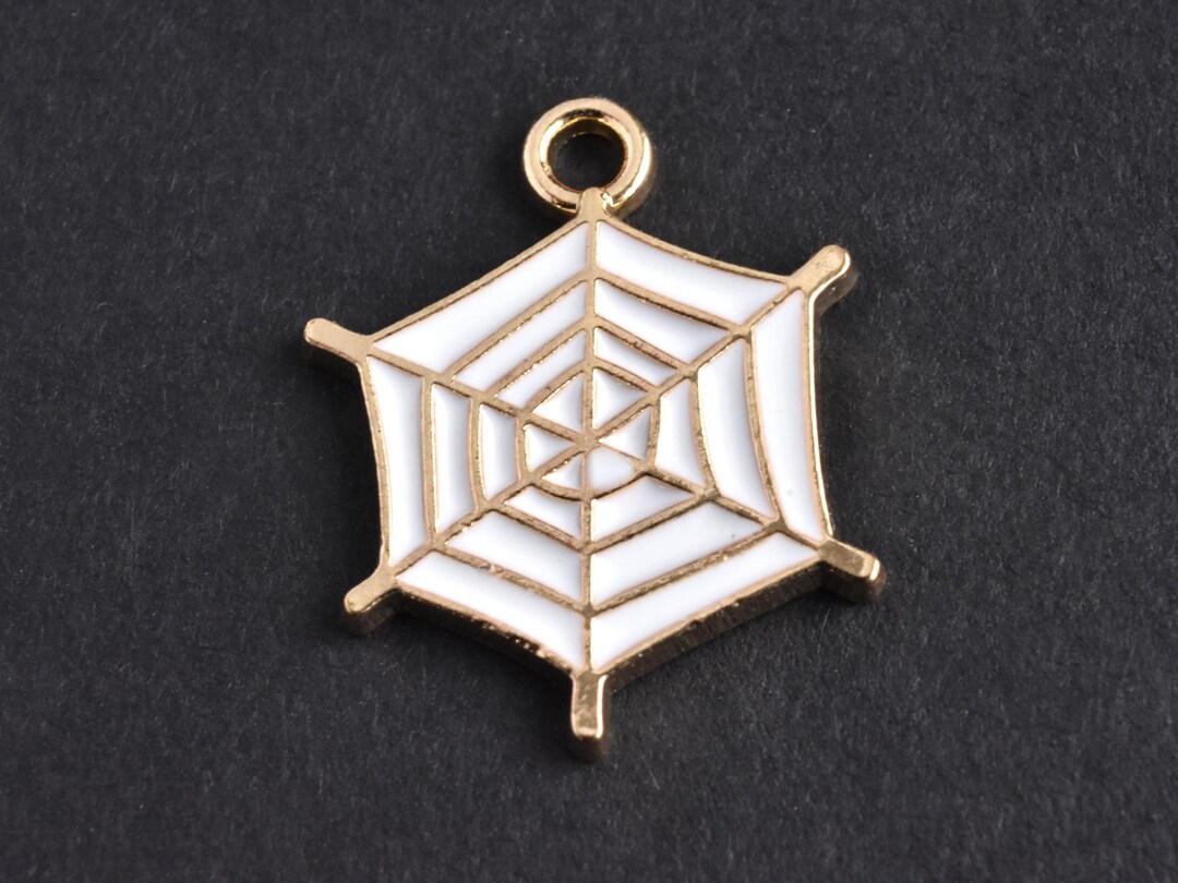 White Spider Web Charm, 20x17mm - 4 Pieces (909) - Etsy