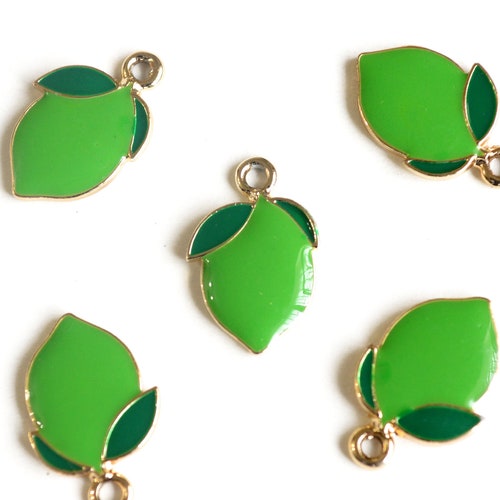 Lemon Charms Enamel Gold Toned 20mm X 15mm 4 Pieces - Etsy