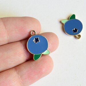 4 Blueberry Charms, Blue Enamel Fruit Pendants, 18mm X 14mm (1332) - Etsy