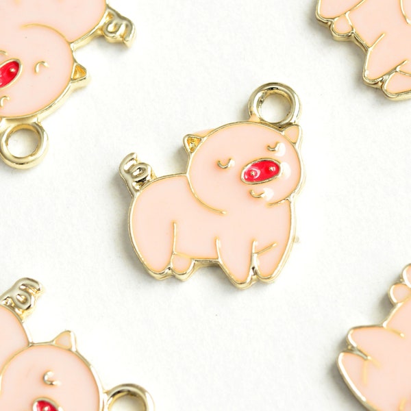 Pink Pig Charm - Etsy