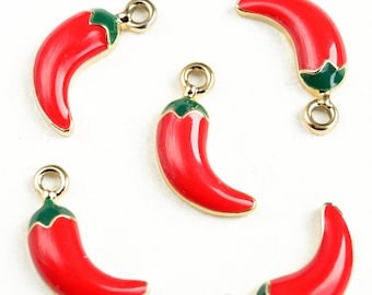10 Red Chili Pepper Charms 30mm Wholesale Lampwork Glass - Etsy