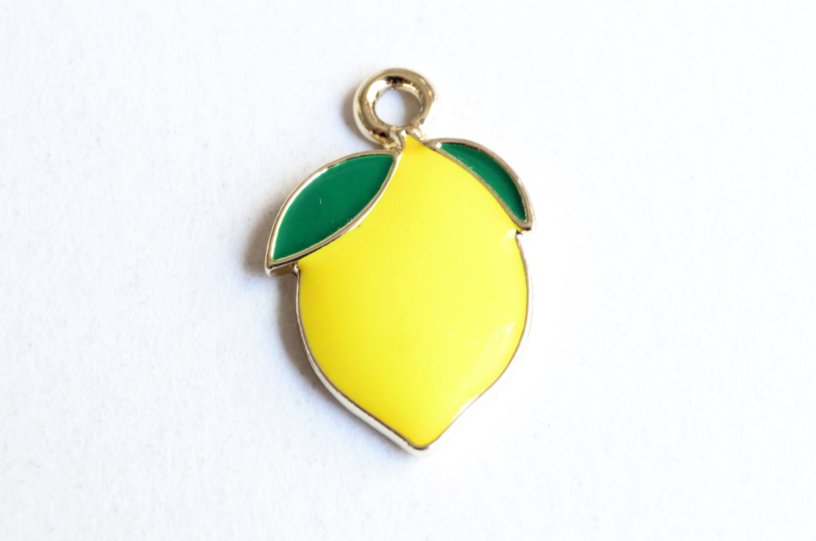 Lemon Charms Enamel Gold Toned 21mm X 13mm 4 Pieces 891 - Etsy