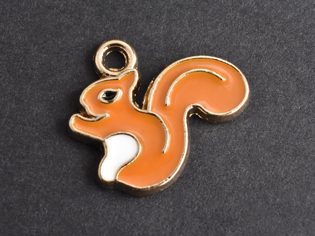 Squirrel Charm, Light Brown Enamel Chipmunk, 16x18mm (260) - Etsy