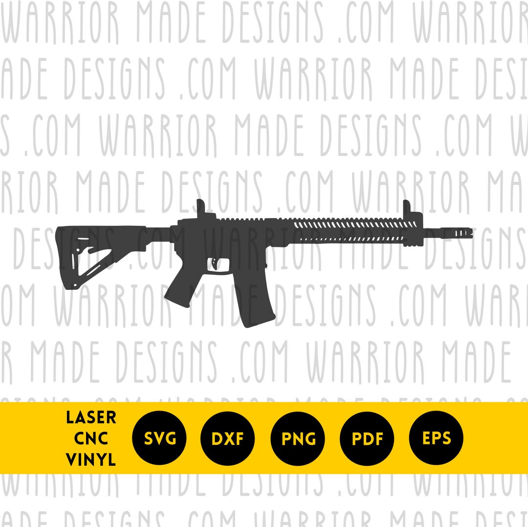 AR15 Rifle Svg Png Dxf Pdf | Tactical Gun Rights Vector | CNC Laser ...