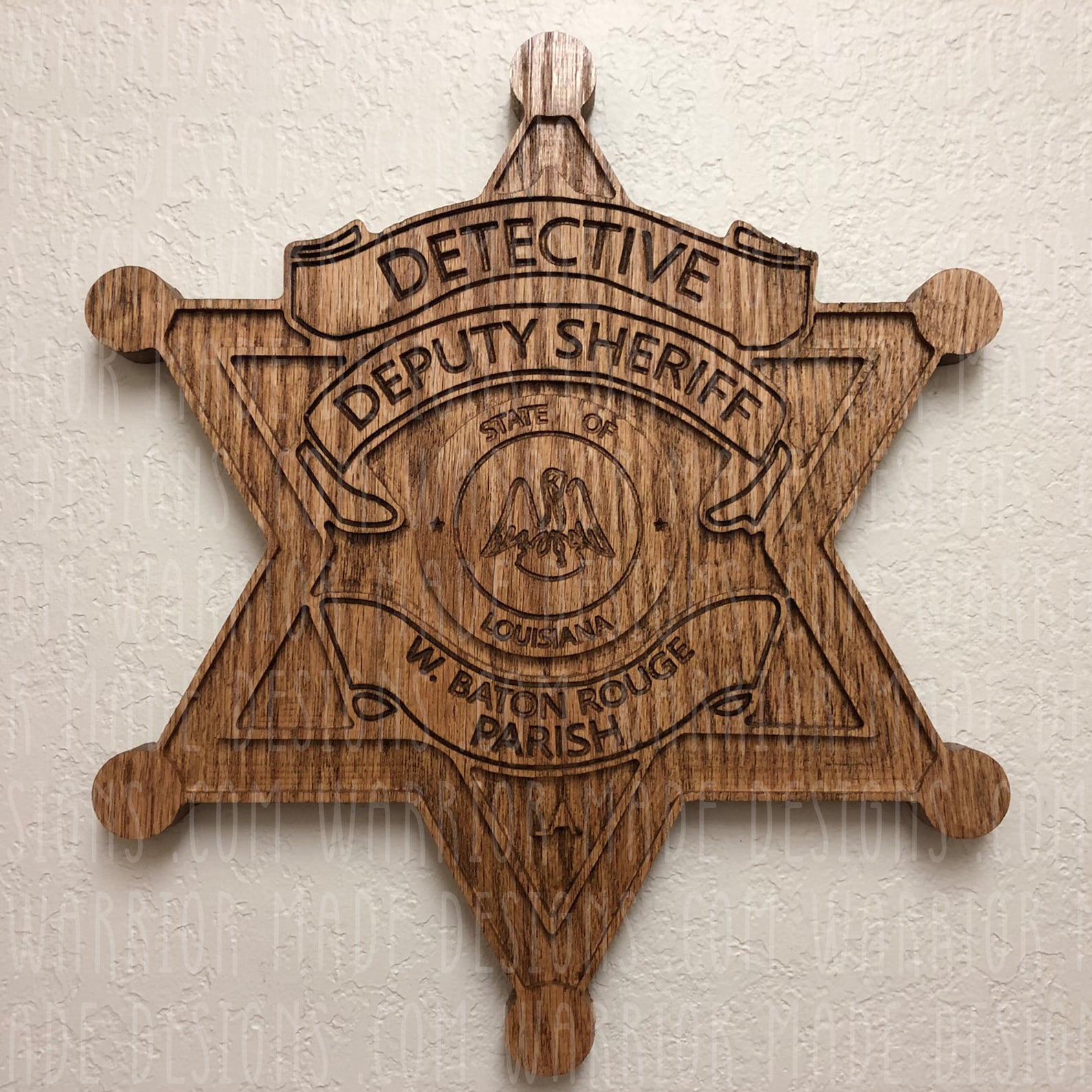 Custom Engraved Wood Police Badge | Law Enforcement, Firefighter ...