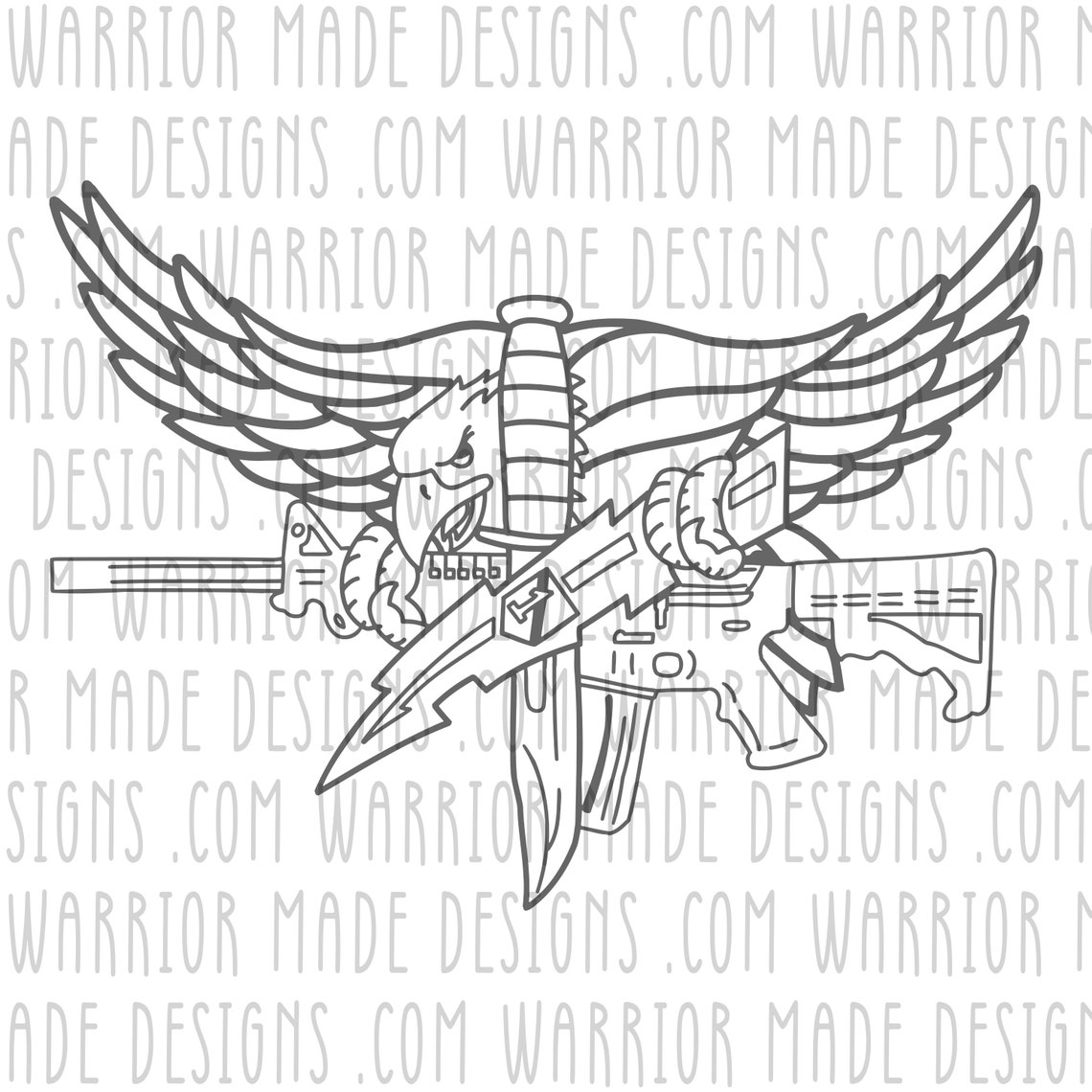 SWAT Team Eagle SVG Glowforge ready perfect for laser | Etsy