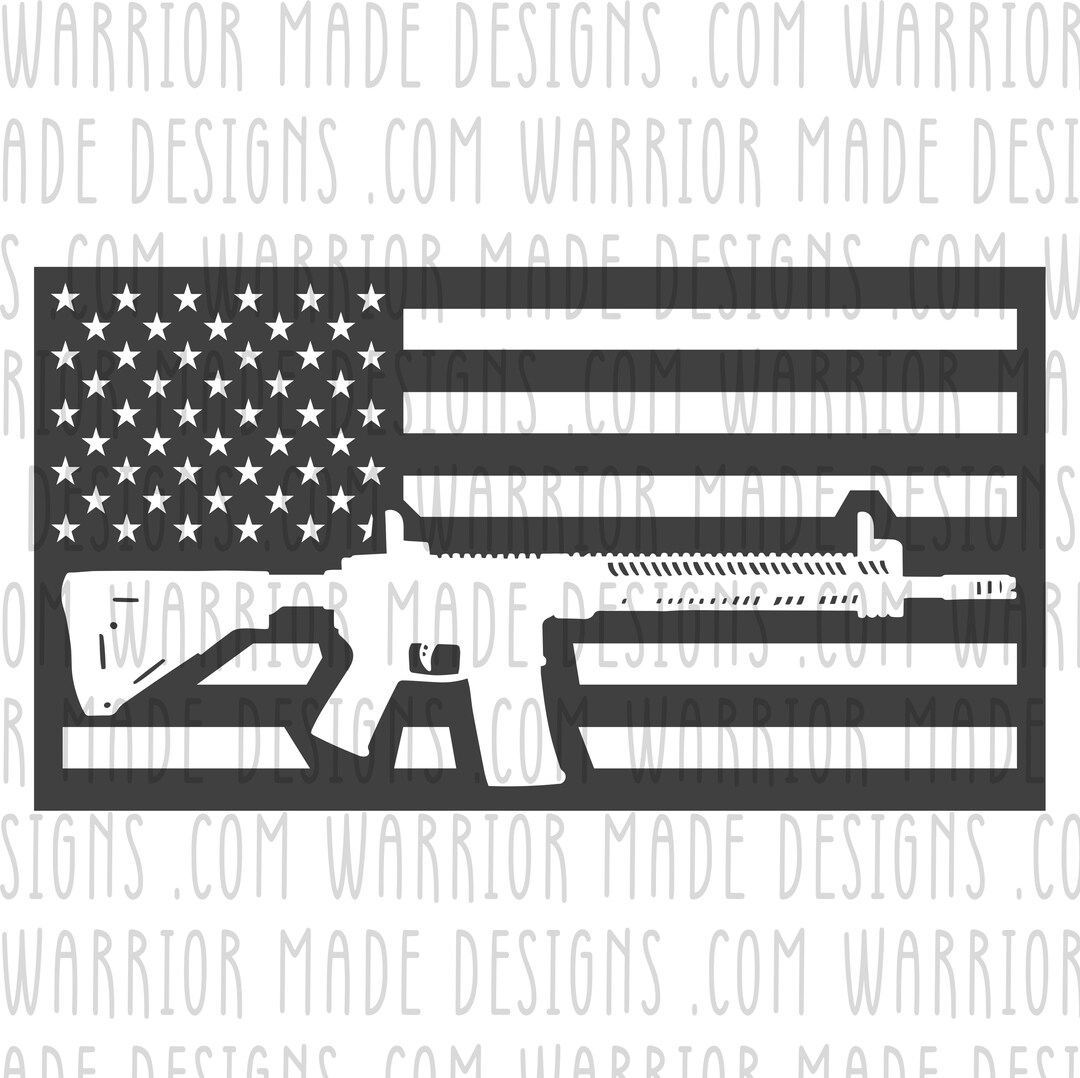 AR15 American Flag Pro Second 2A Amendment SVG Glowforge Ready, Perfect ...