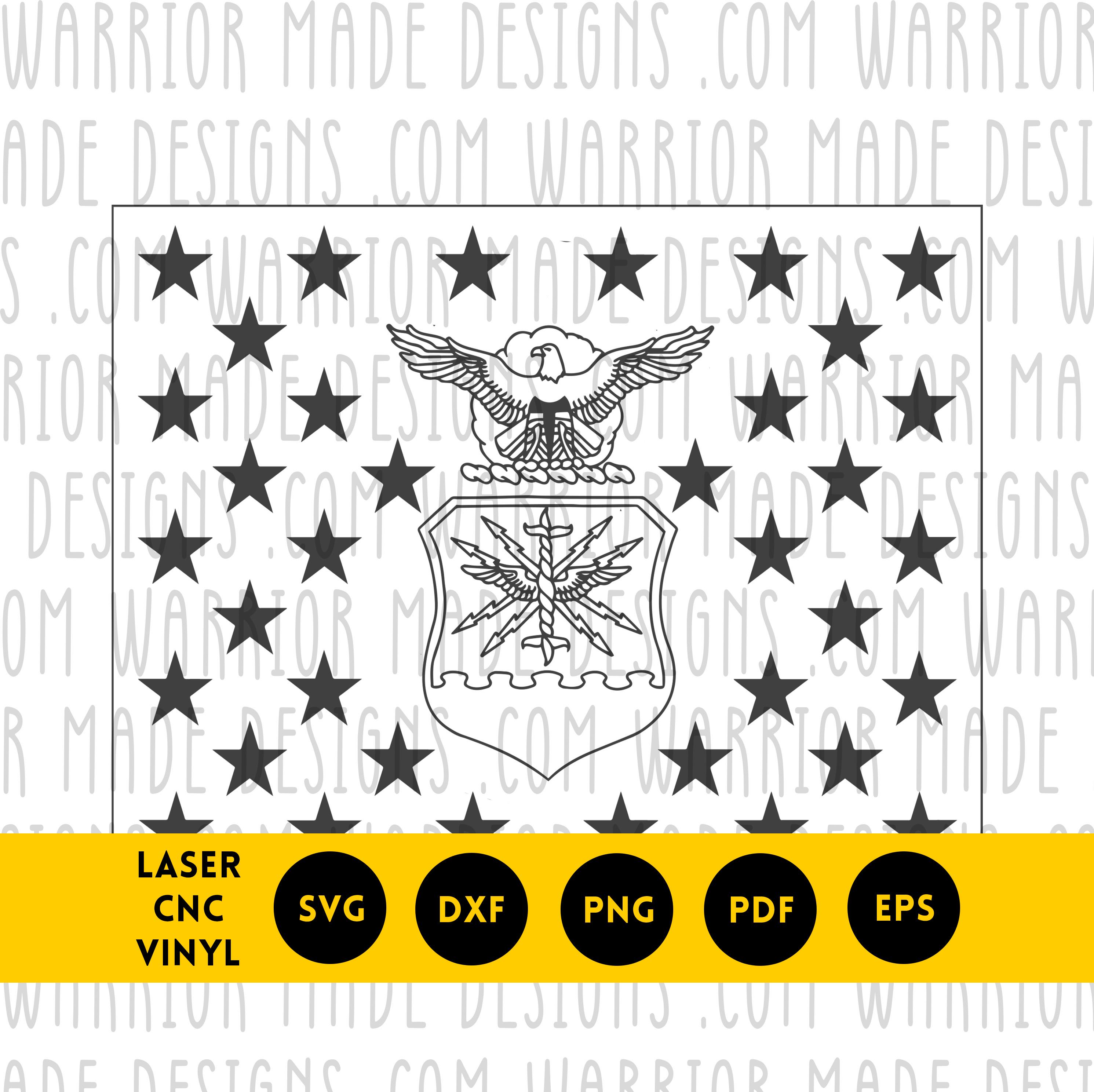 Air Force Union Svg Png Dxf Pdf | American Flag With USAF Emblem Vector ...