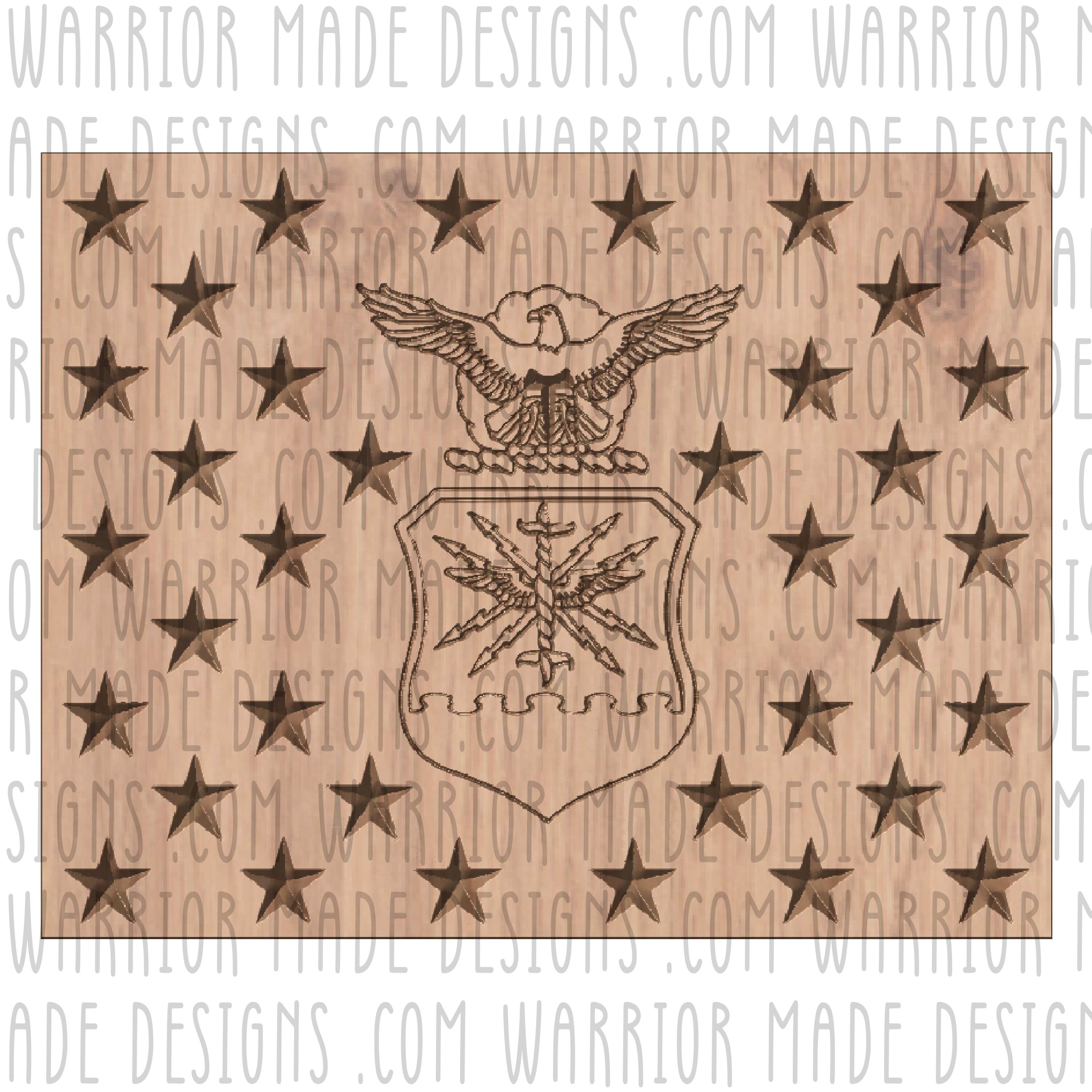 Air Force Union Svg Png Dxf Pdf | American Flag With USAF Emblem Vector ...