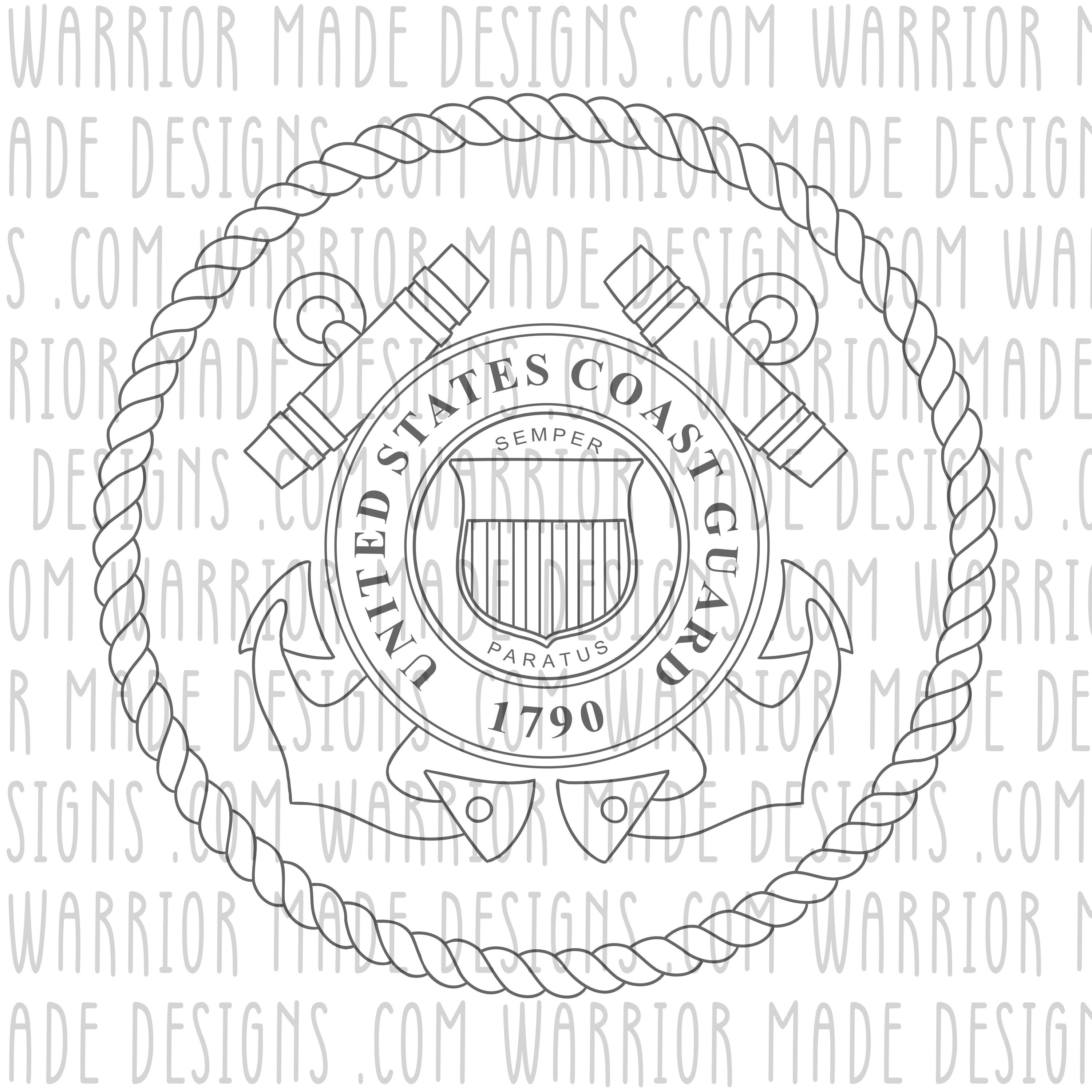 United States Coast Guard Seal SVG Glowforge Ready Perfect - Etsy UK