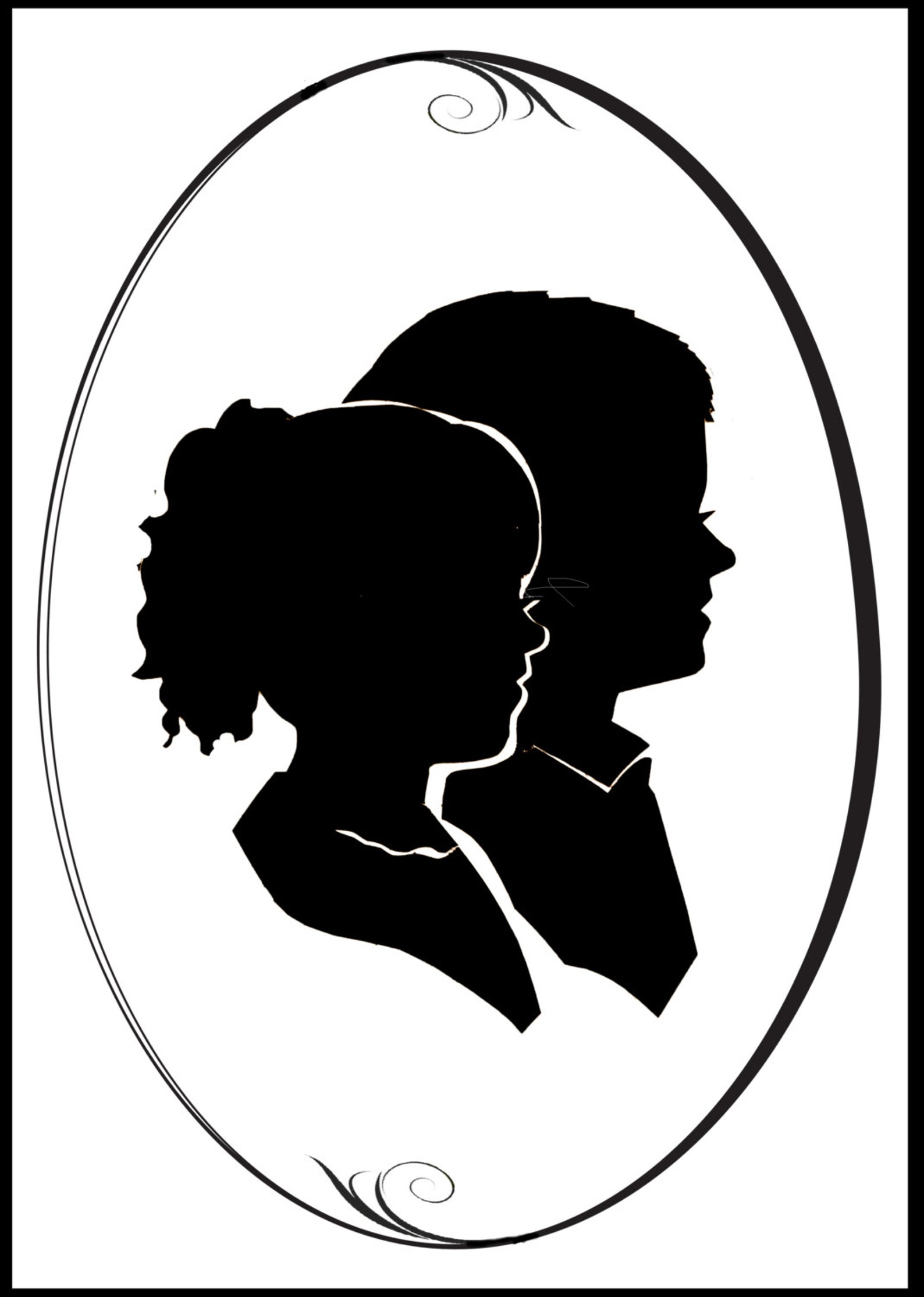Custom Hand Cut Silhouette of Your Profile - a Black Shadow Portrait of ...