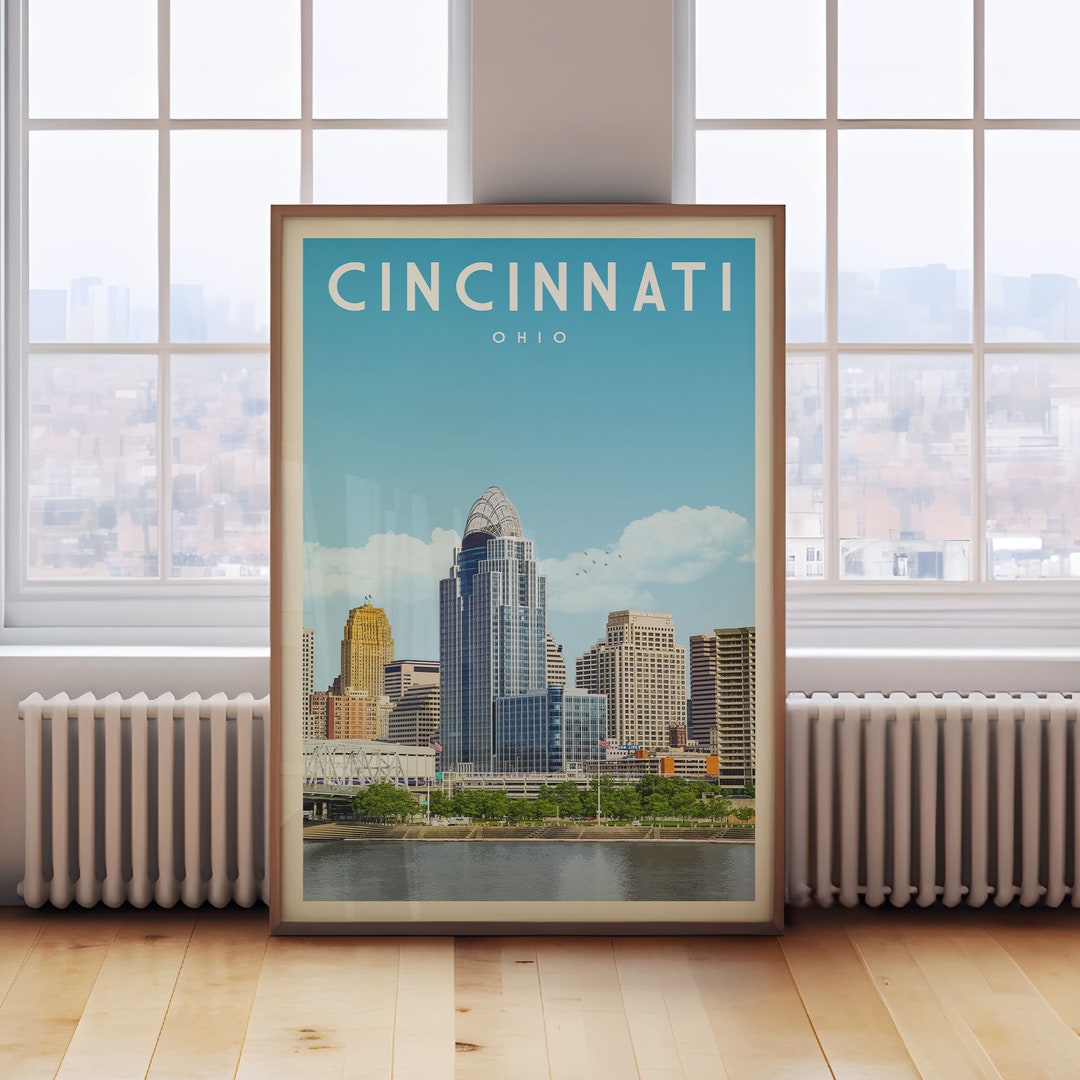 Cincinnati Vintage Wall Art, Cincinnati Ohio State Poster, Cincinnati ...