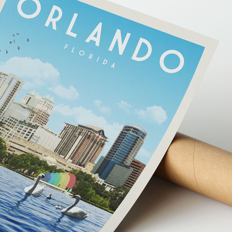 Orlando Florida Poster Orlando Wall Art Vintage Orlando - Etsy