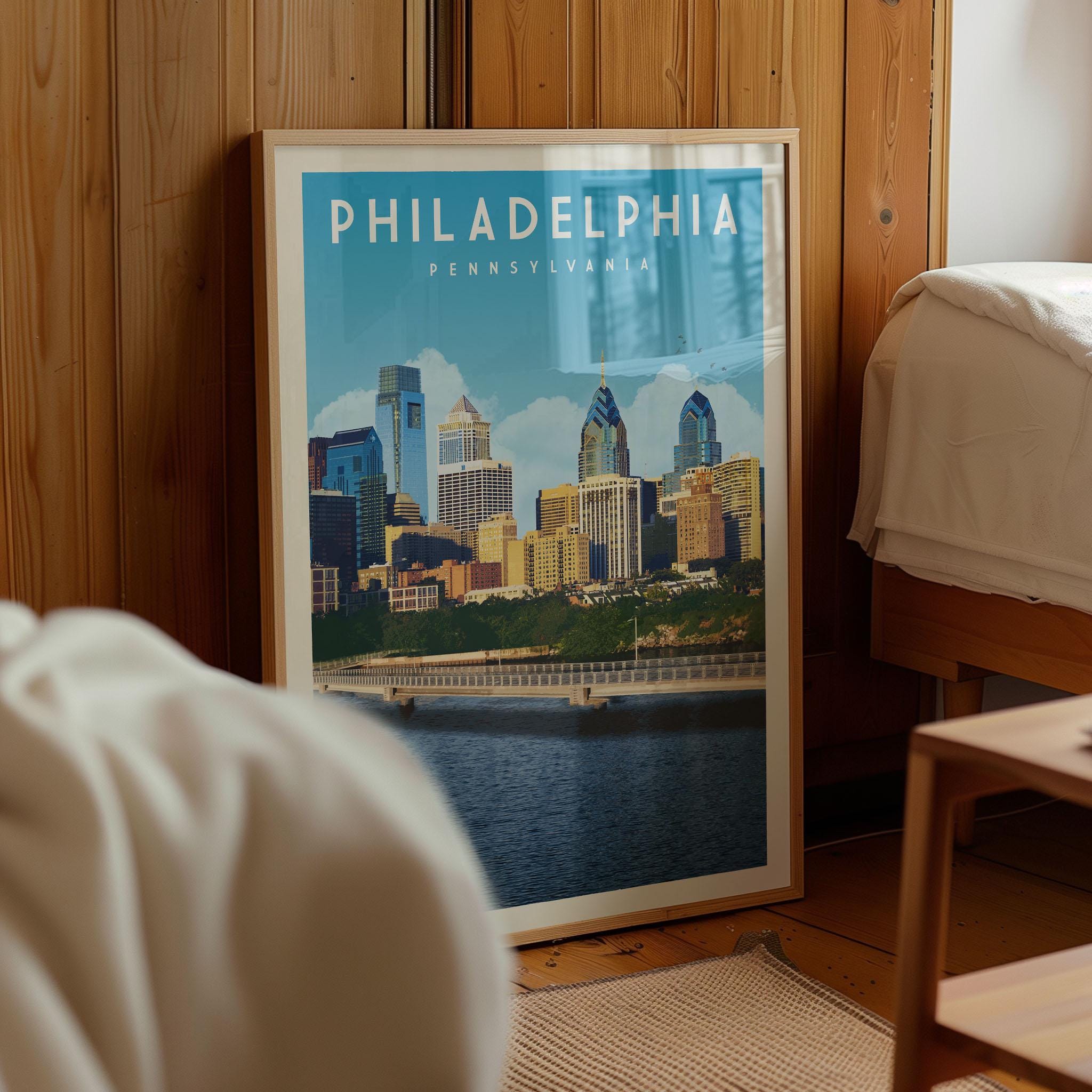 Philadelphia Skyline Wall Art, Philadelphia Neighborhoods Wall Decor ...
