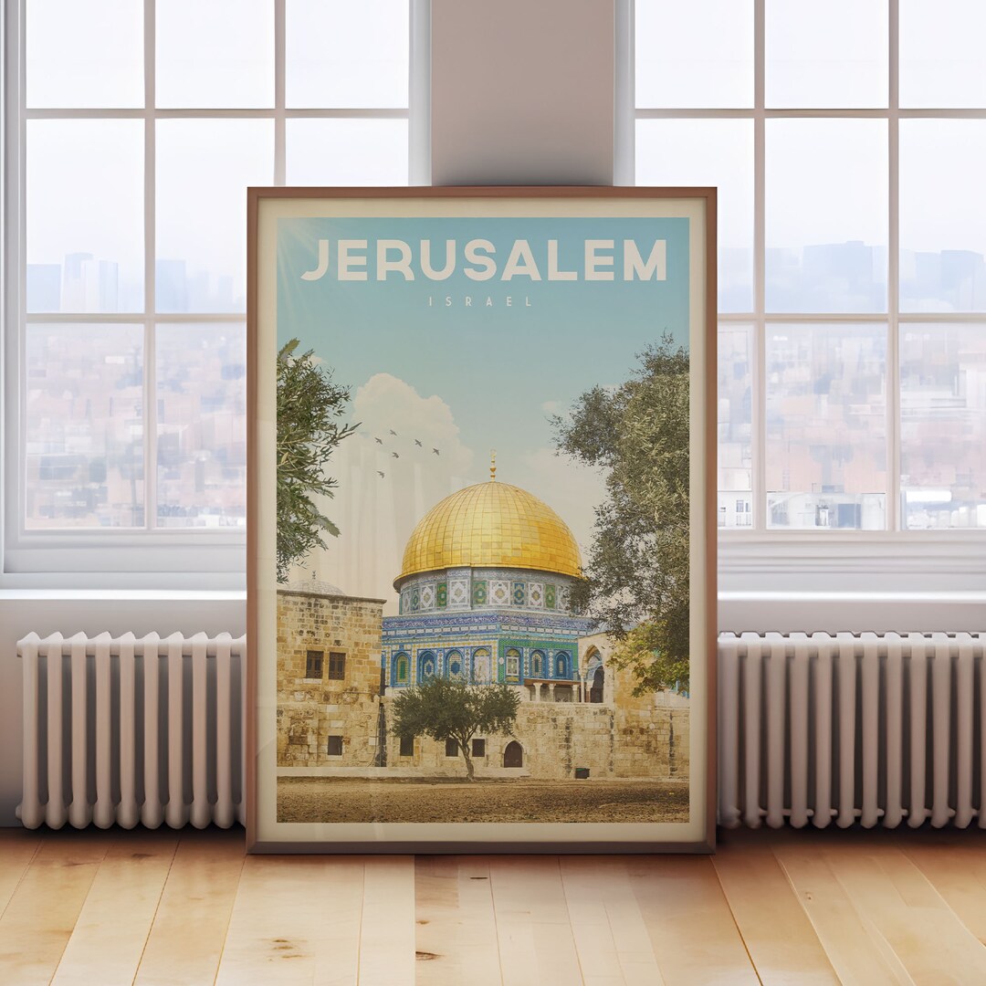 Jerusalem Vintage Poster, Jerusalem Print, Jerusalem Travel Wall Decor ...