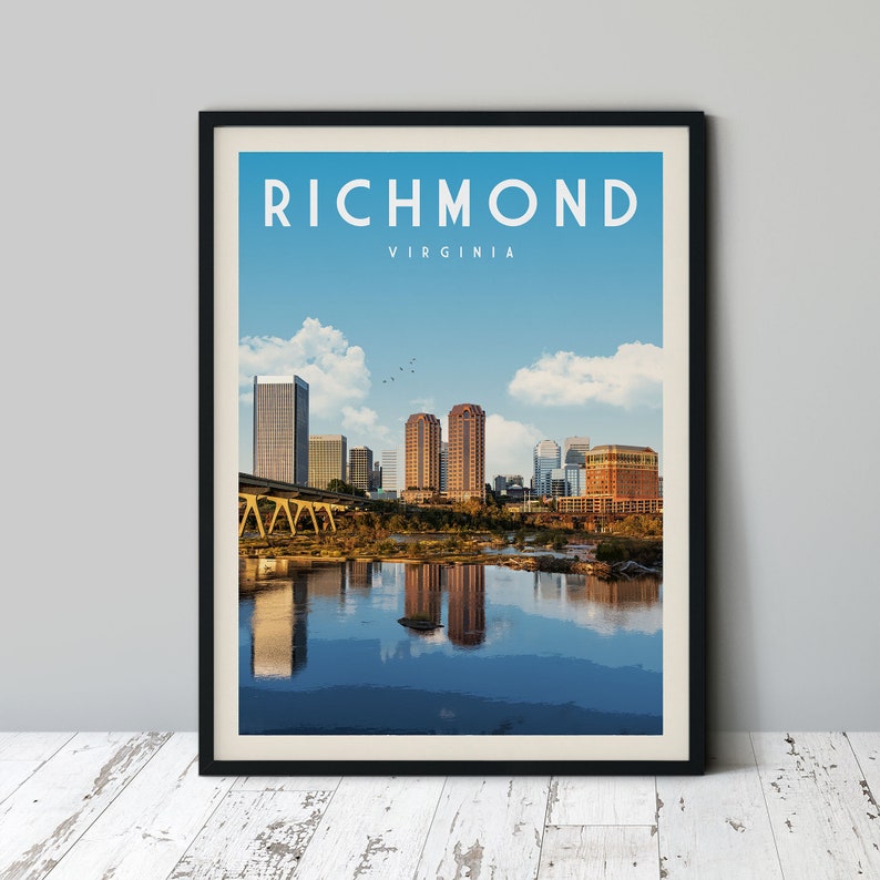 Richmond Virginia Print Richmond Skyline Poster Richmond - Etsy